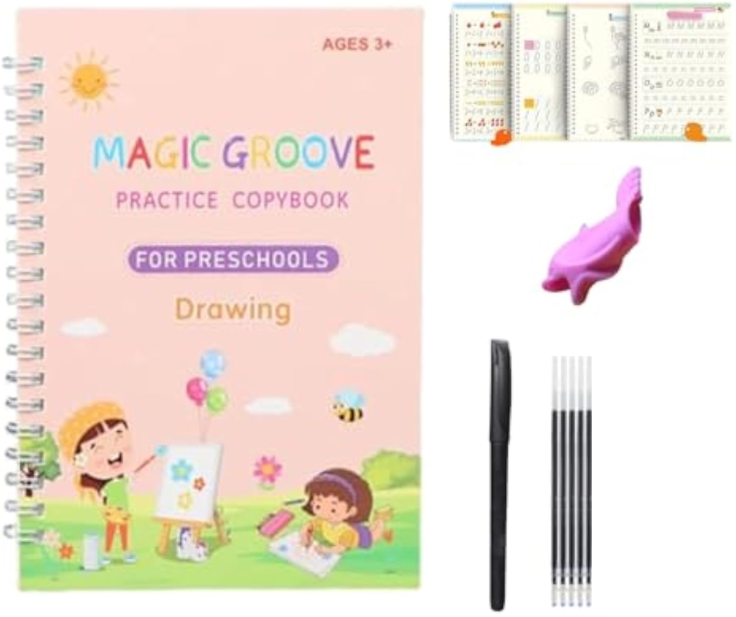 Oxinome Copybook, Magic Grooved Practice Copybook, Can Be Reused ...