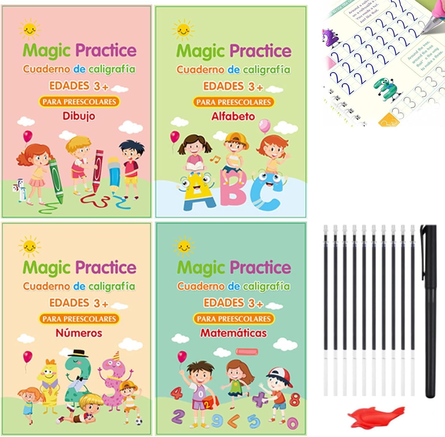 Oxinome Copybook, Magic Grooved Writing Practice Copybook, Children's ...