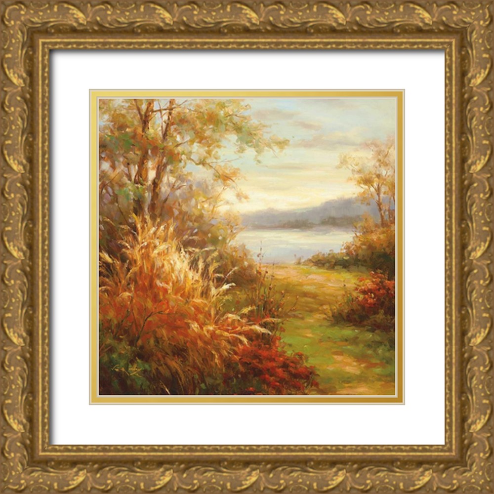 Oxley, Vail 15x15 Gold Ornate Wood Framed with Double Matting Museum ...