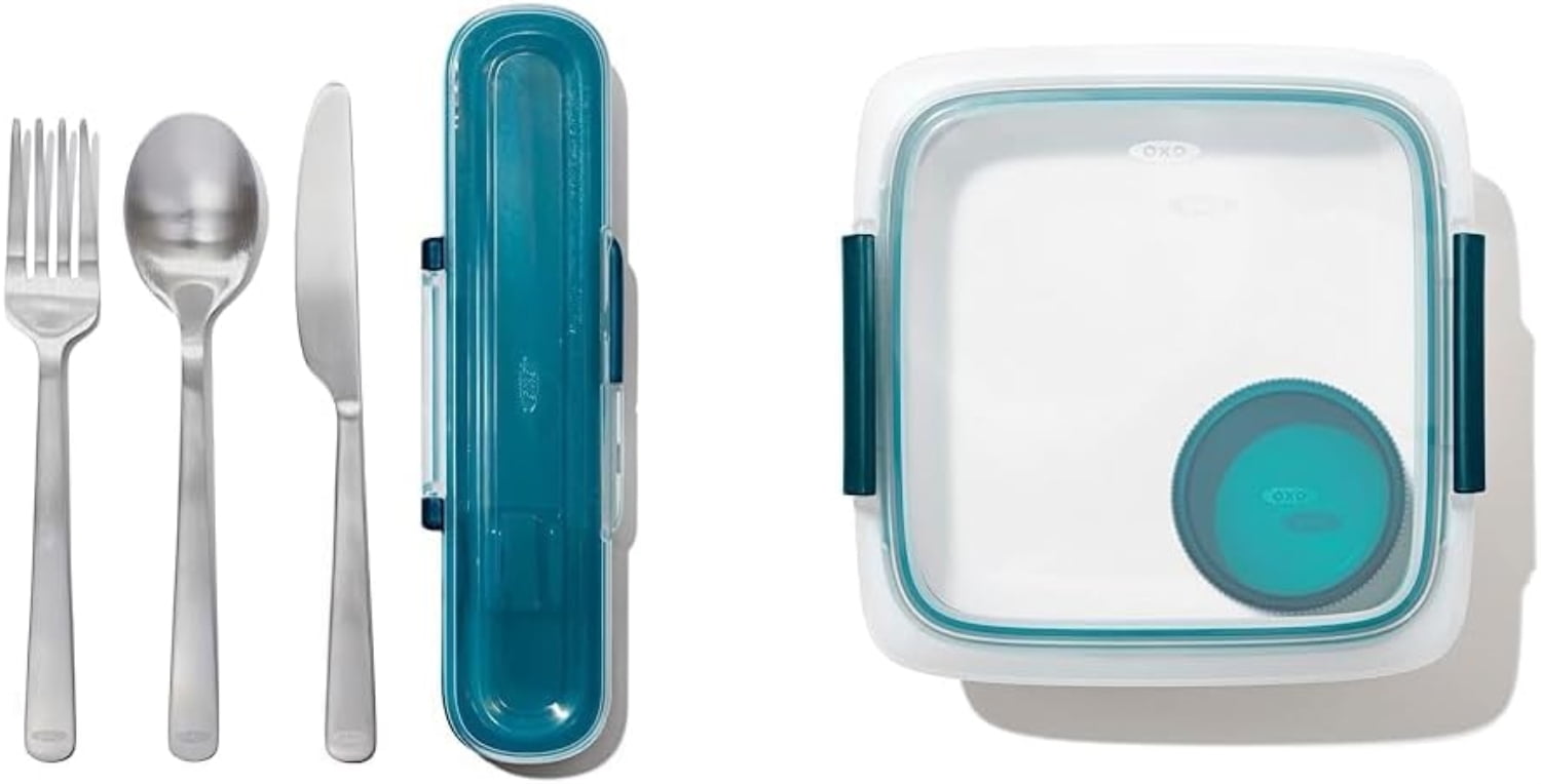 Oxo Prep and Go Utensils with Case Stainless Steel Portable with Lunch ...