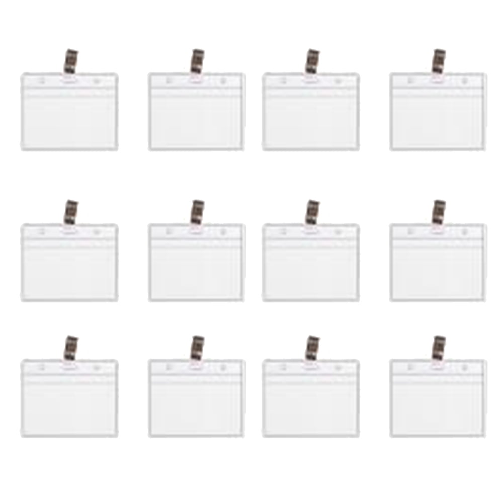 Oxodoi 12 Pack ID Badge Holder Card Protector 4 X 3 in Record ID Card ...