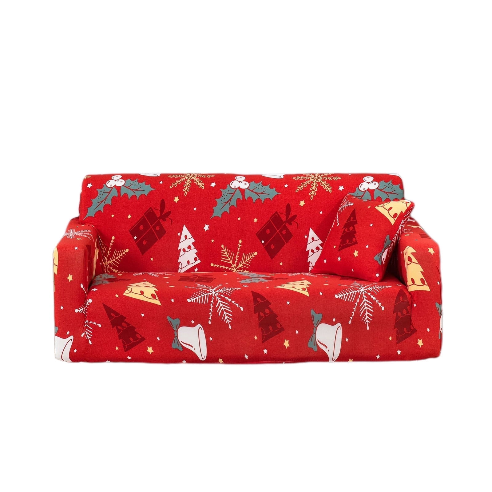 Zonao Christmas Printed Sofa Cover Santa Claus Elastic Couch Cover ...