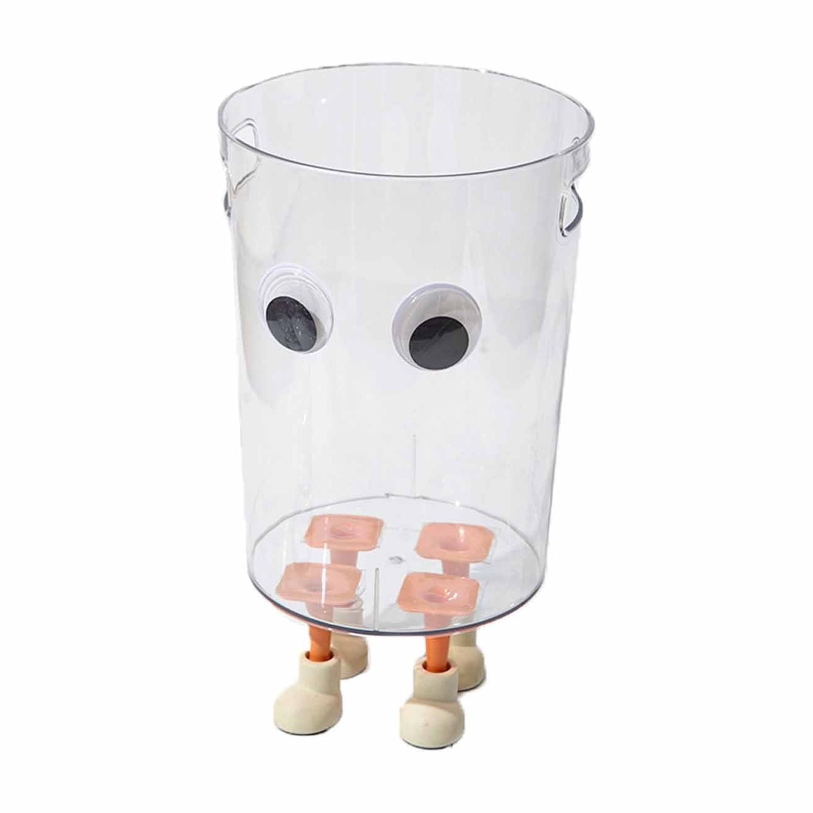 Zonao Cute Trash Can with 4 legs,Household Kitchen Trash(Clear ...