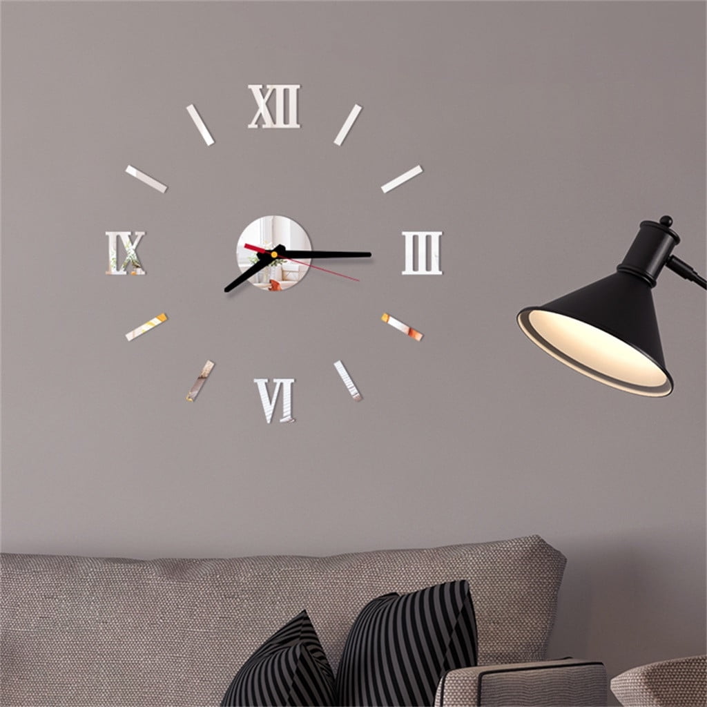 HOARBOEG Fashion In The City 3D Diy Wall Clocks Acrylic Mirror Surface ...