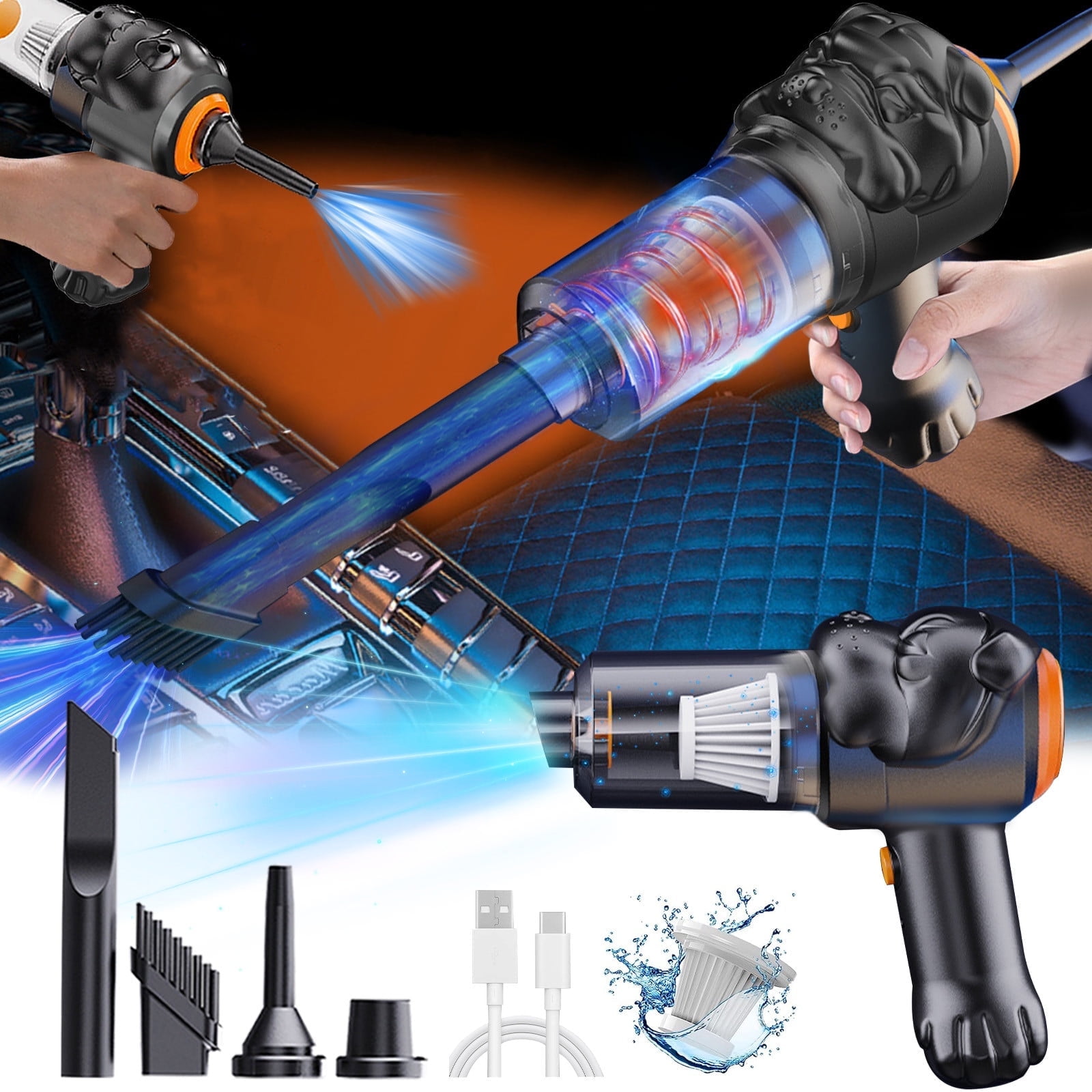 Zonao Portable Vacuum Cleaner for Car,2 in 1 Cordless Handheld Car ...