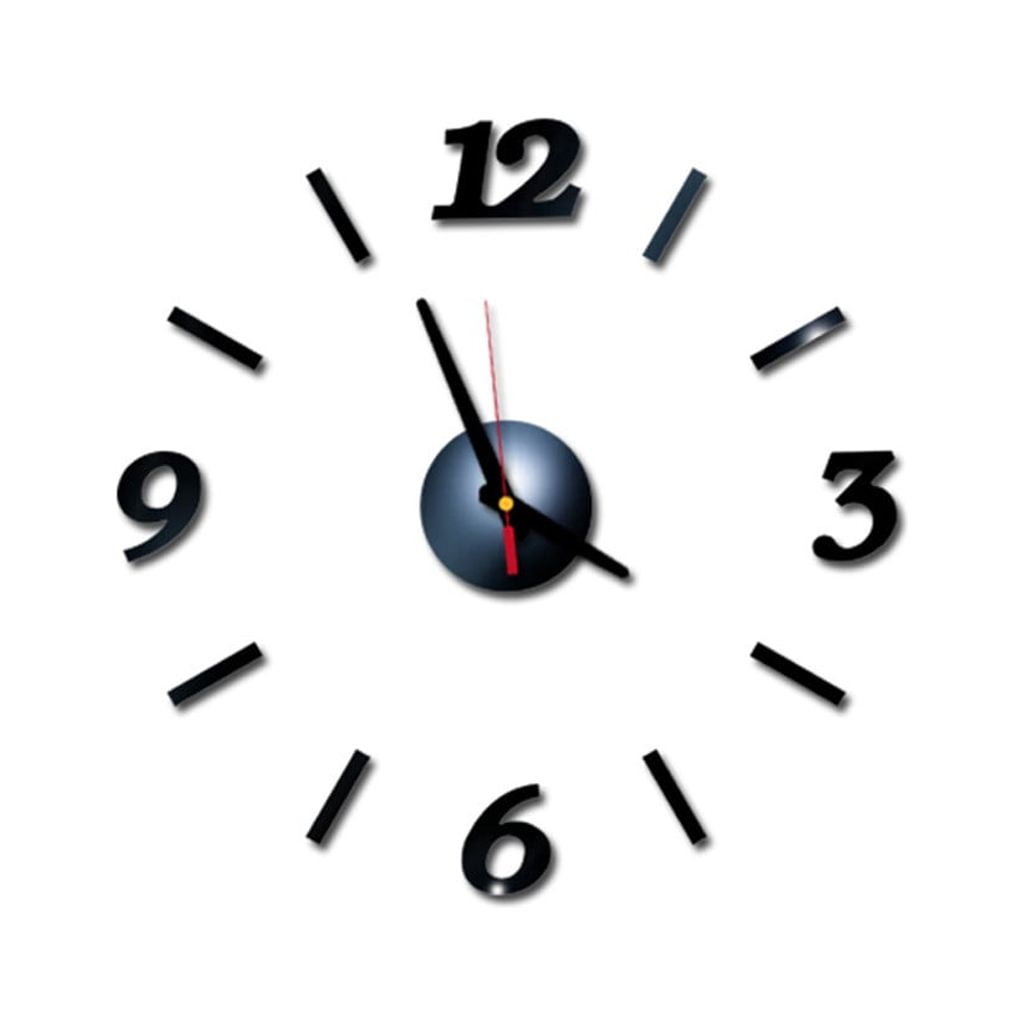 HOARBOEG Diy 3D Frameless Mirror Stickers Large Silent Wall Clock ...