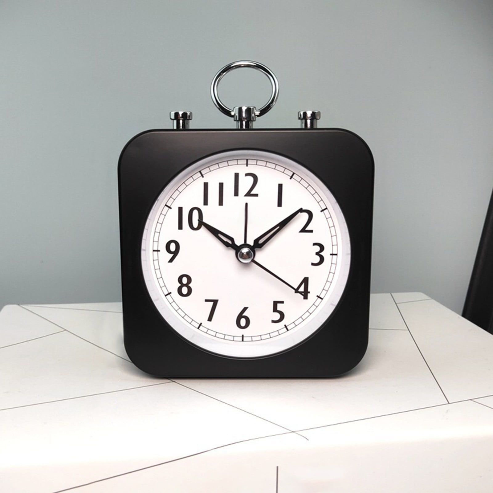 Oxodoi Silent Alarm Clock,Hygrometer Clock,Travel Size Desktop Analog ...