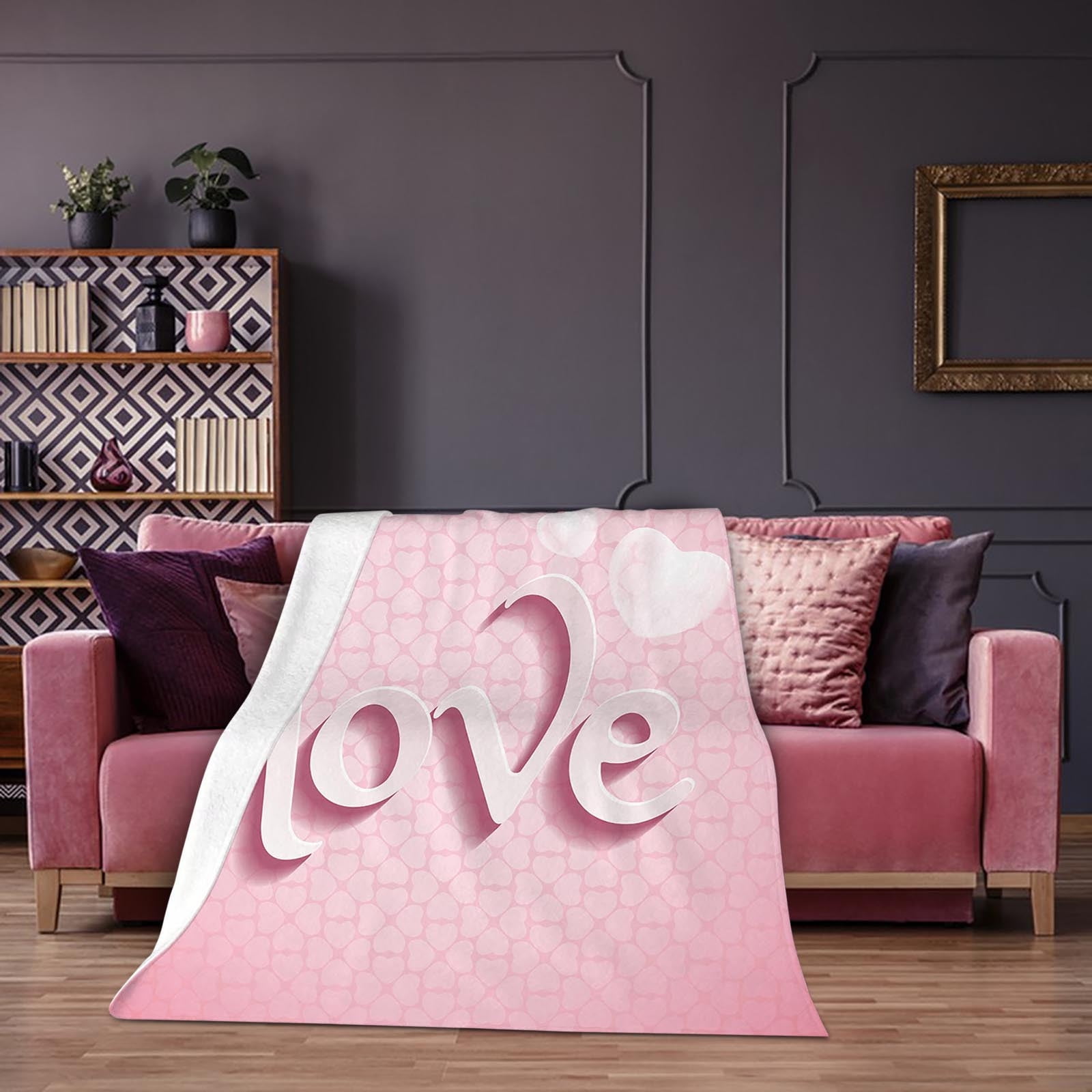 Oxodoi Valentine's Day Throws,Love Print Blankets and Throws Throws for ...