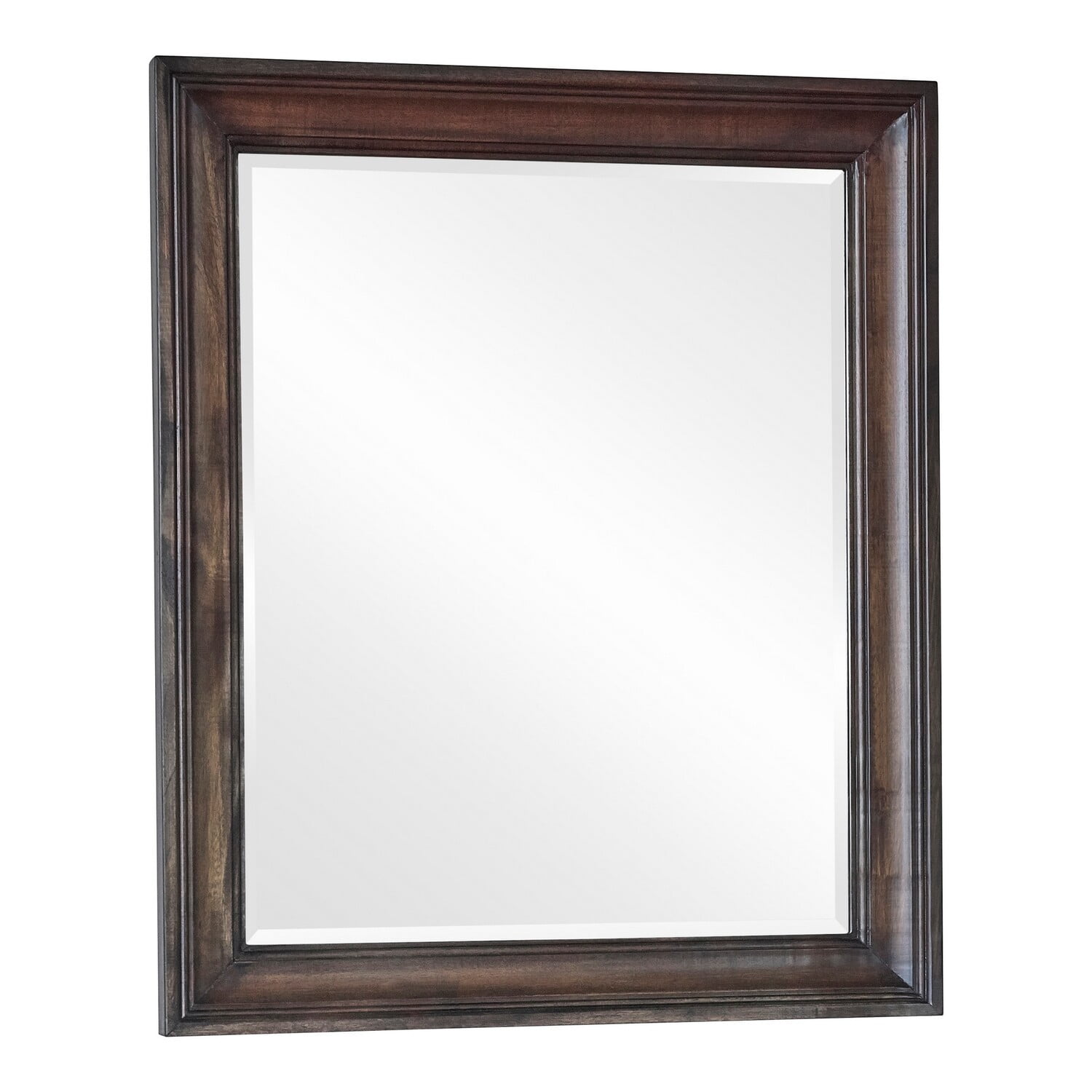 Benjara Oxy 38 Inch Classic Rectangular Portrait Mirror with Wood Frame ...