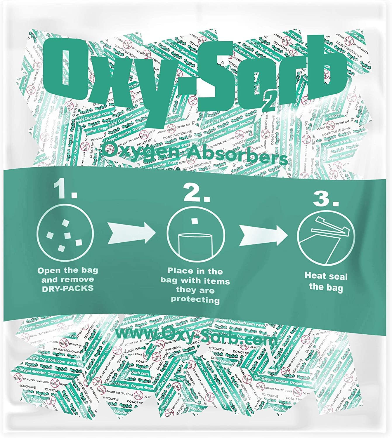Oxy-Sorb 100cc Oxygen Absorber Packets, 100 Pack - Food Freshness ...