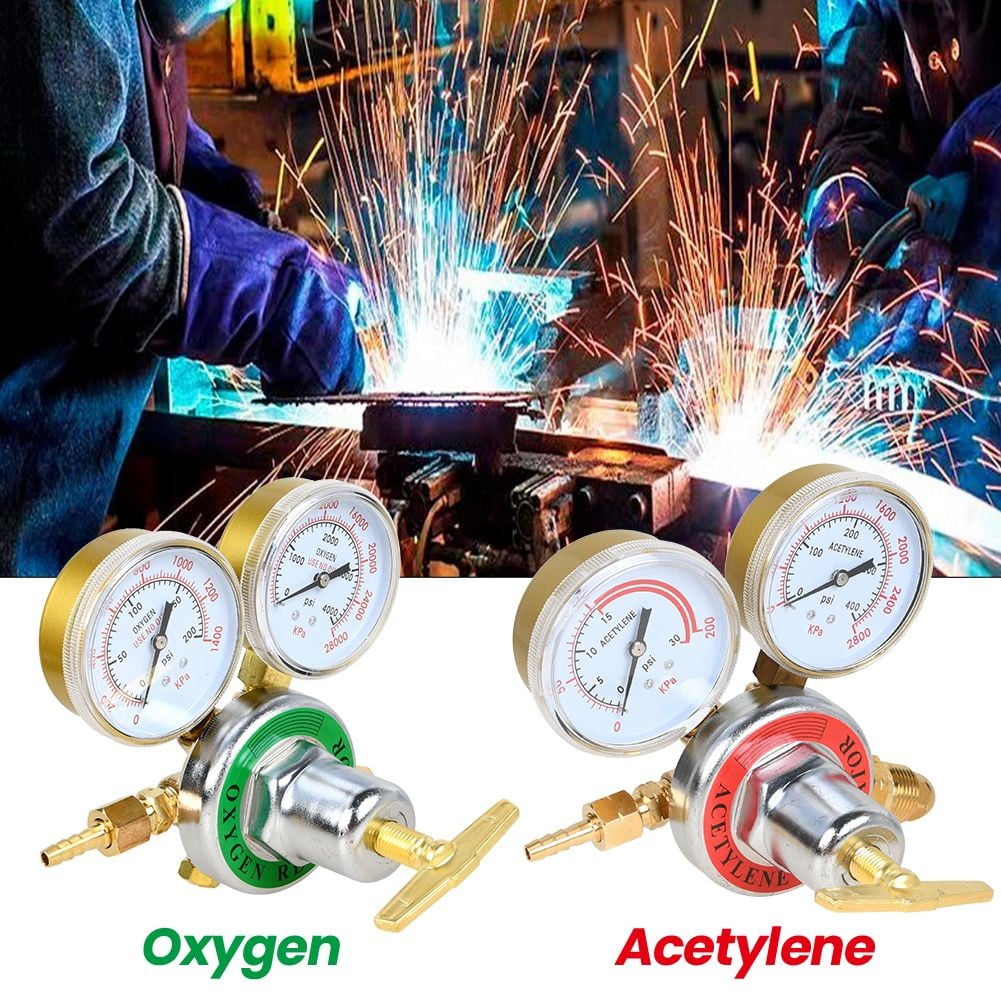 Oxygen Acetylene Gas Regulator Welding Cutting Torch Dual Gauge CGA540 ...