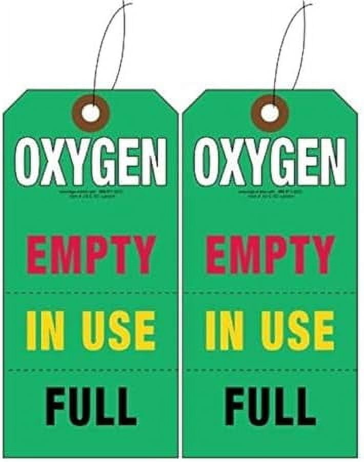 Oxygen Cylinder Status Hang Tags - 3/4” x 5-3/4” Hanging Labels for ...