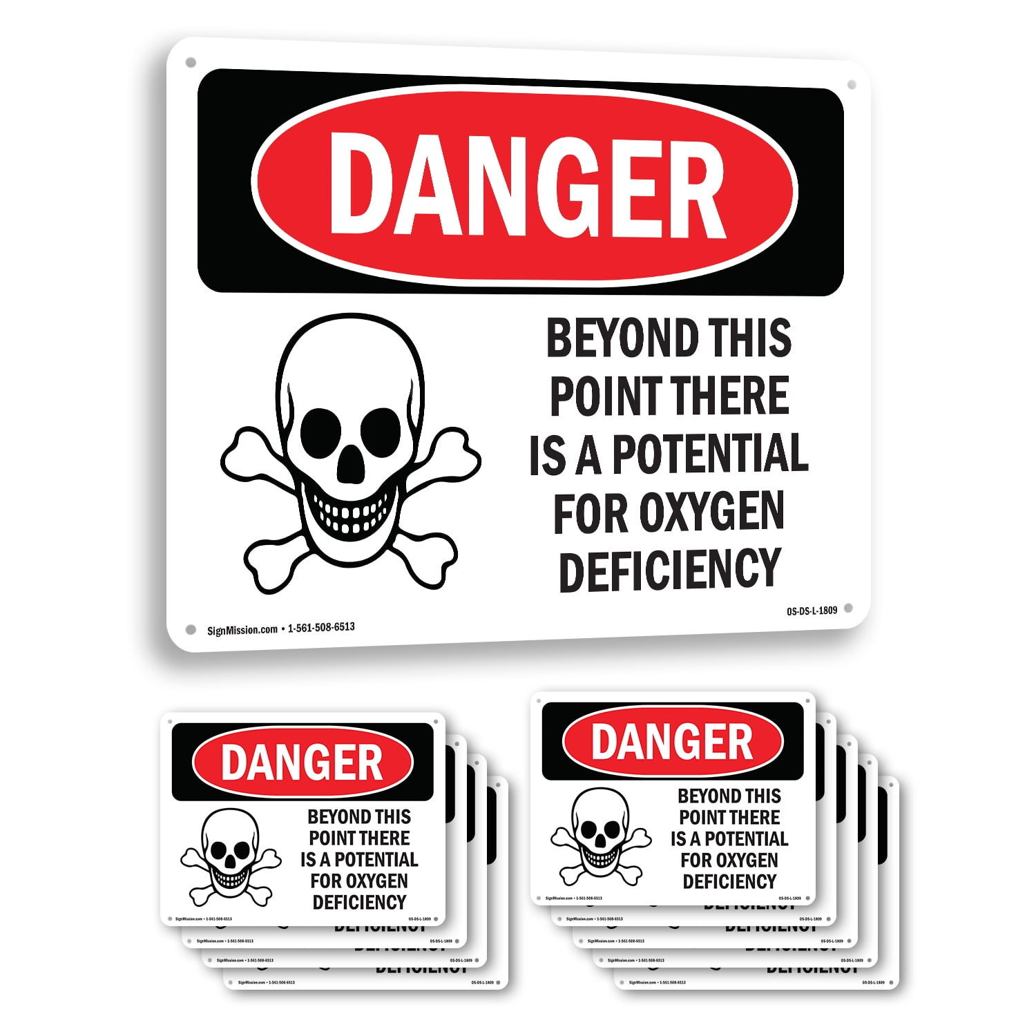 Oxygen Deficiency Beyond This Point OSHA Danger Aluminum Sign 24 Inch x ...