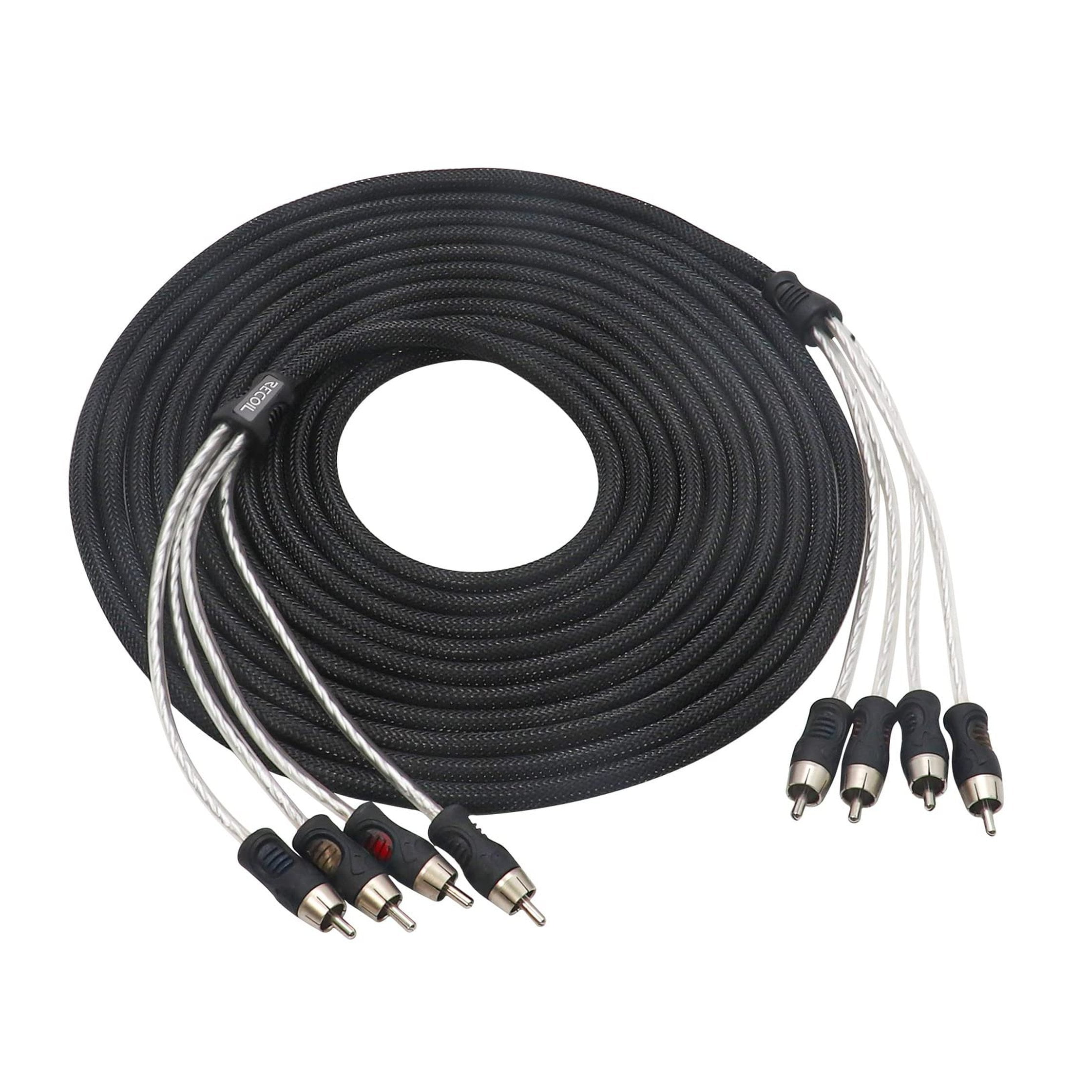 Oxygen Free 4-Channel RCA Audio Interconnect Cable 17ft with Noise ...