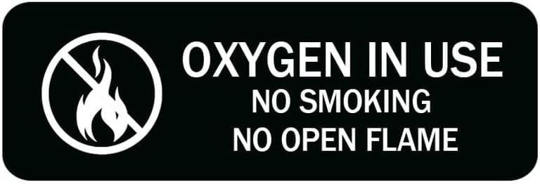 Oxygen In Use No Smoking No Open Flame Sign, 9 X 3 Inch Acrylic Plastic ...