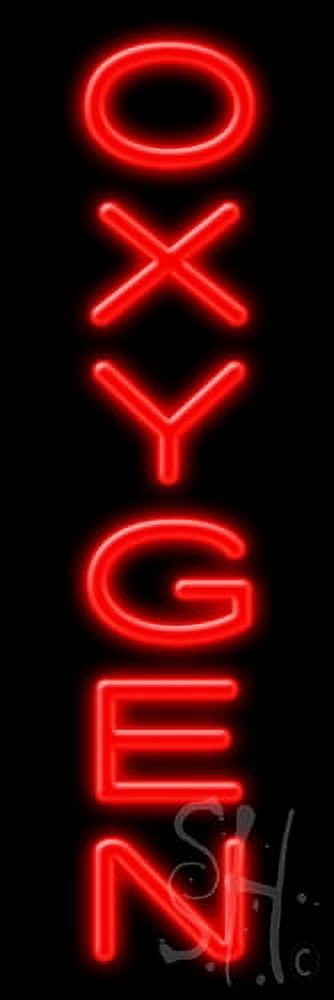 Oxygen LED Neon Sign 8 x 24 - inches, Black Square Cut Acrylic Backing ...