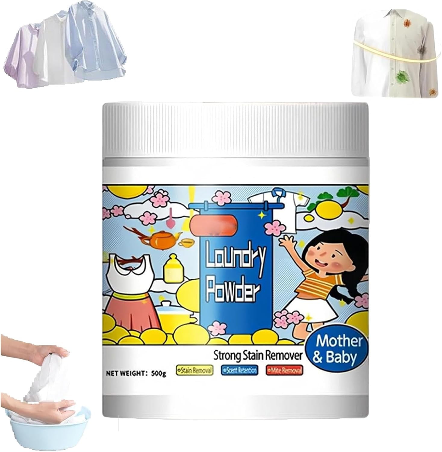 Oxygen Laundry Powder, Hyper Concentrated Strong Stain Remover for ...