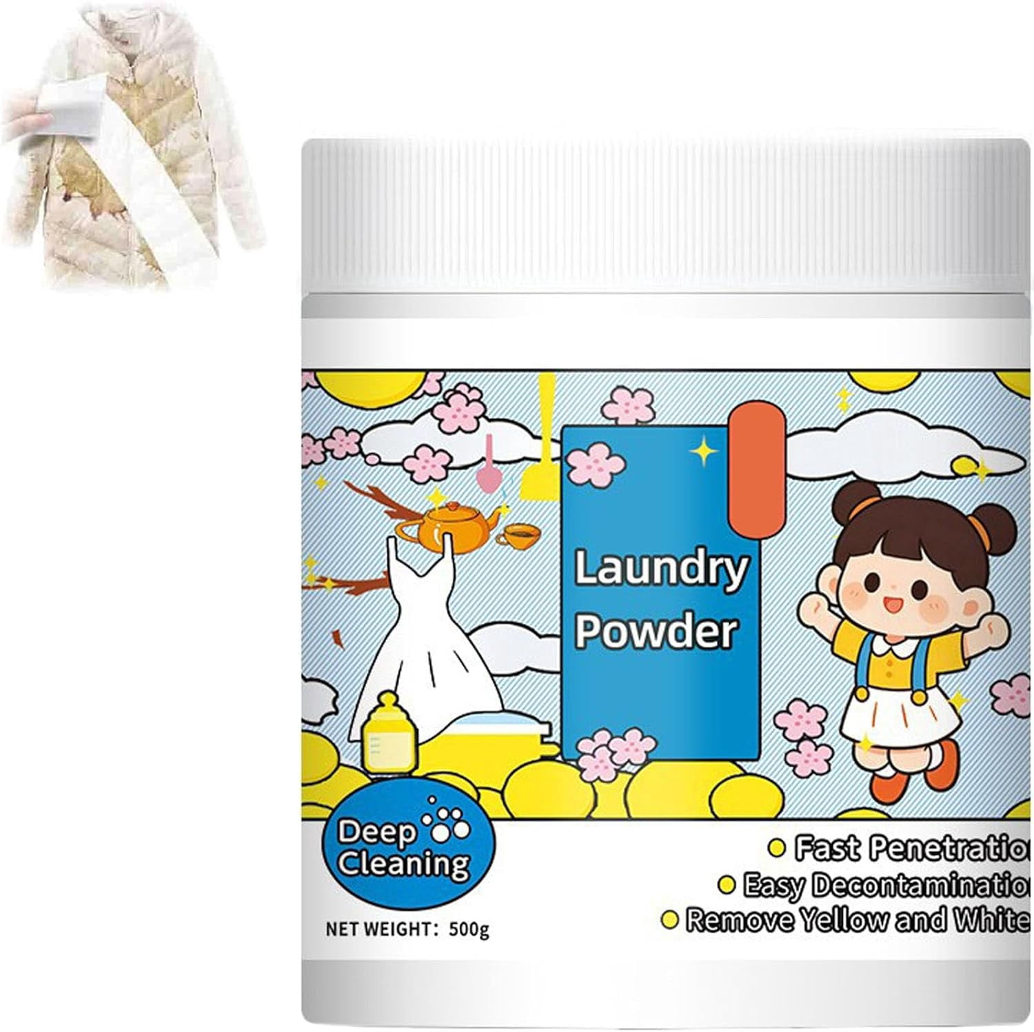 Oxygen Laundry Powder, Strong Oxygen-Based Stain Remover for Clothes ...