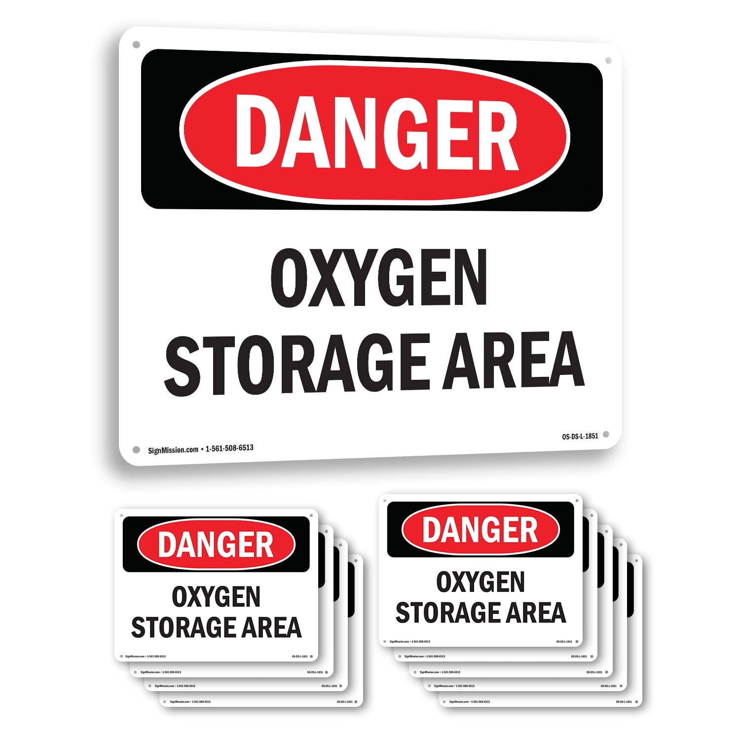 Oxygen Storage Area OSHA Danger Aluminum Sign 10 Inch x 7 Inch - 10 ...