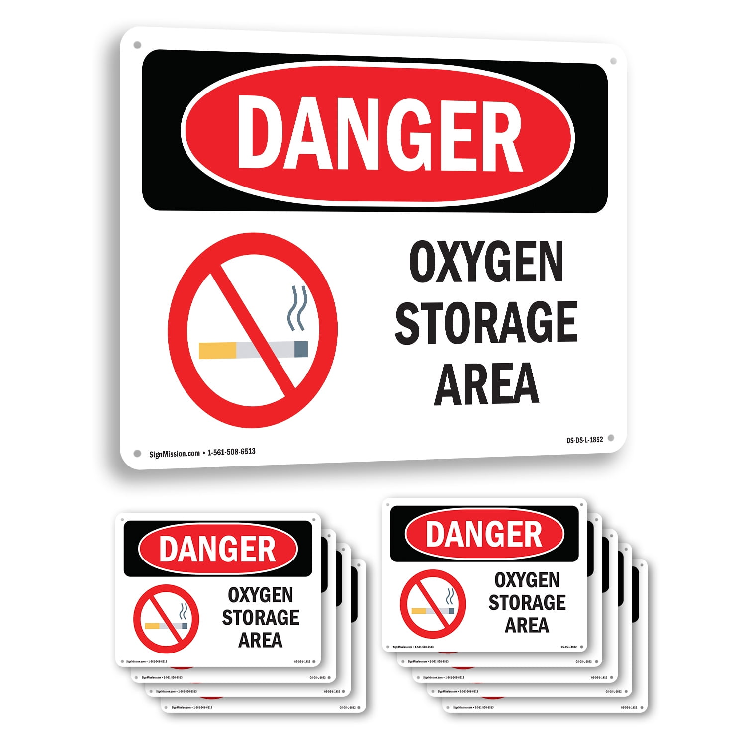 Oxygen Storage Area OSHA Danger Aluminum Sign 14 Inch x 10 Inch - 10 ...