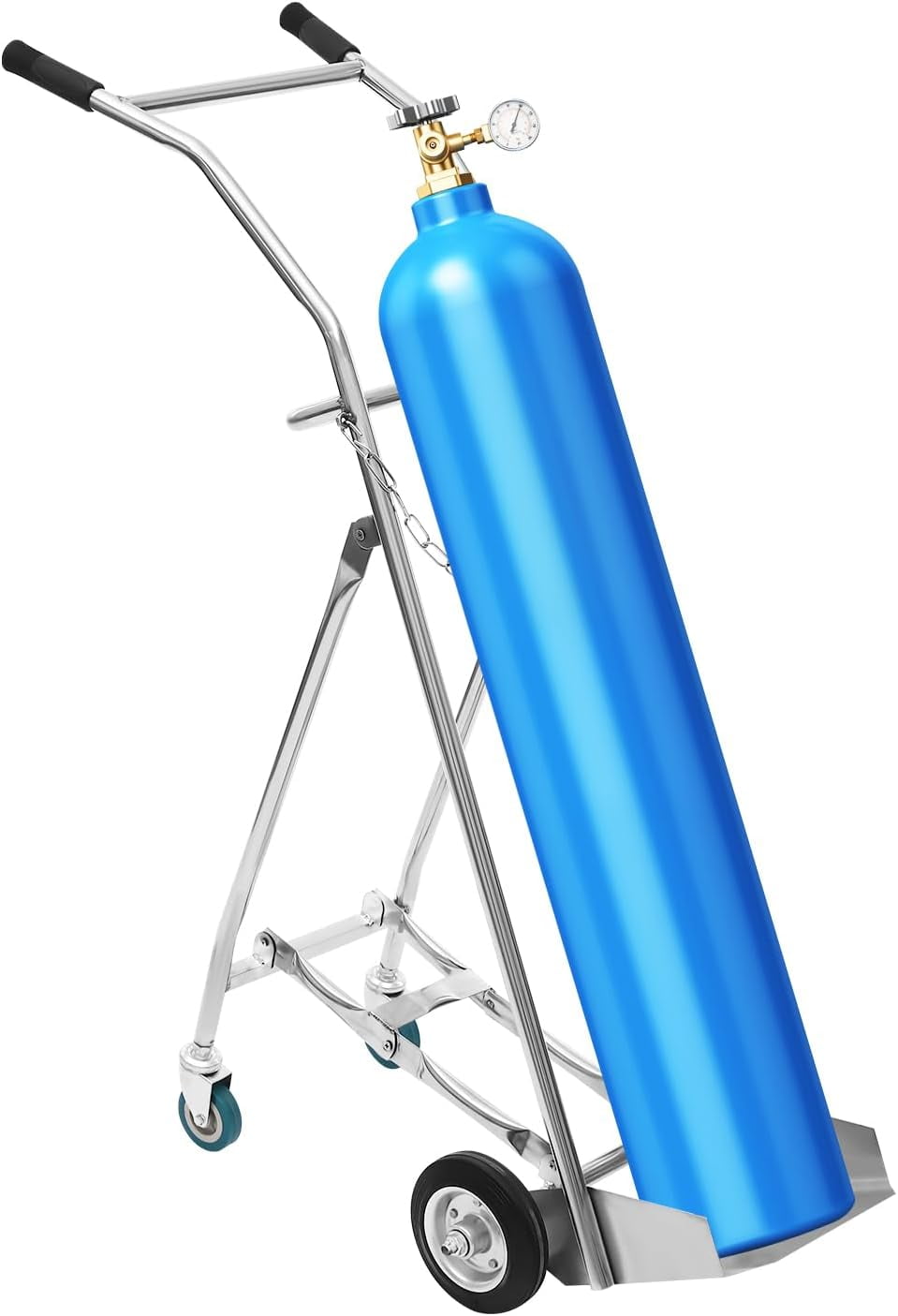 Oxygen Tank Cart Dolly with Handles, Stainless Steel Gas Cylinder Cart ...