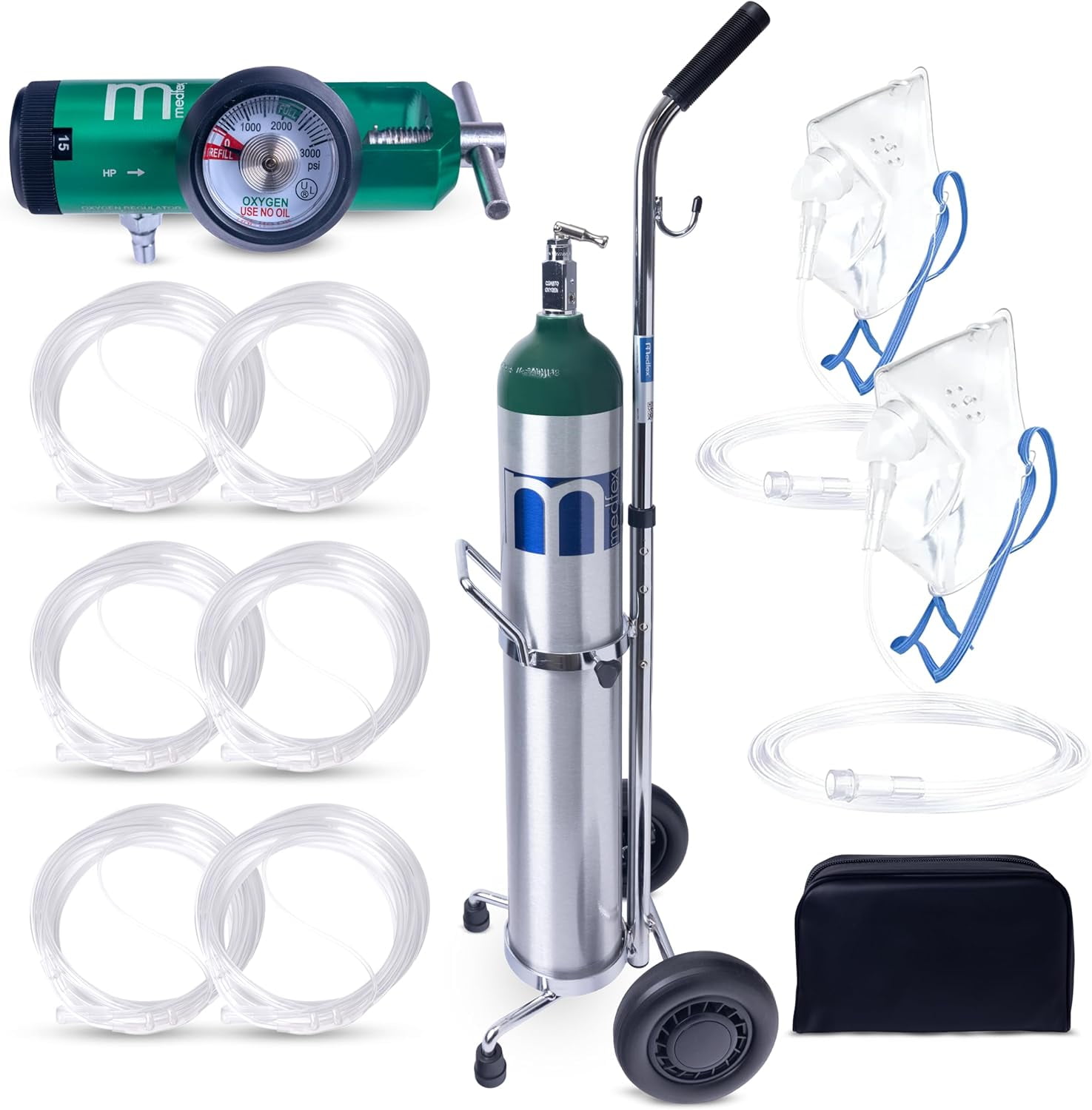 Oxygen Tank Complete Set - USA Made | 682 Liter Capacity - Standard ...