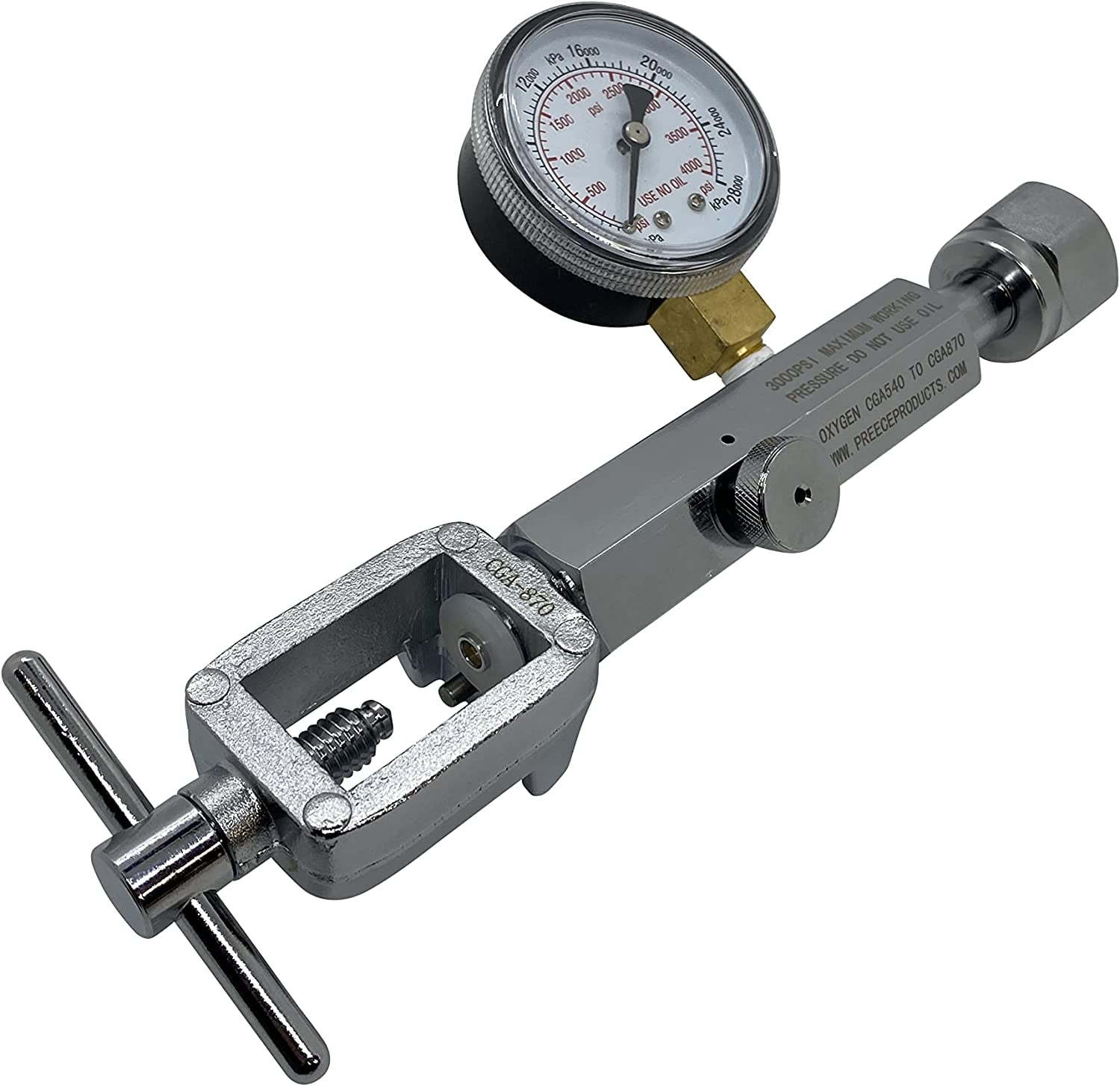 Oxygen Transfill Adaptor CGA540 to CGA870 with Bleed Valve Medical ...