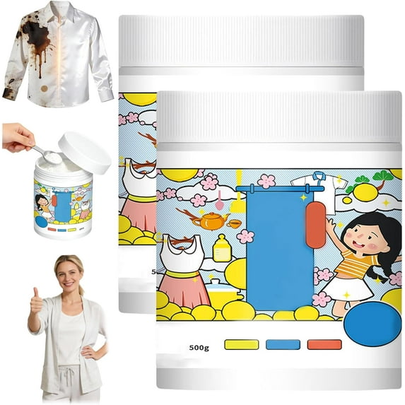 Oxygen-powered laundry detergent, 500g pack, quickly removes grease ...