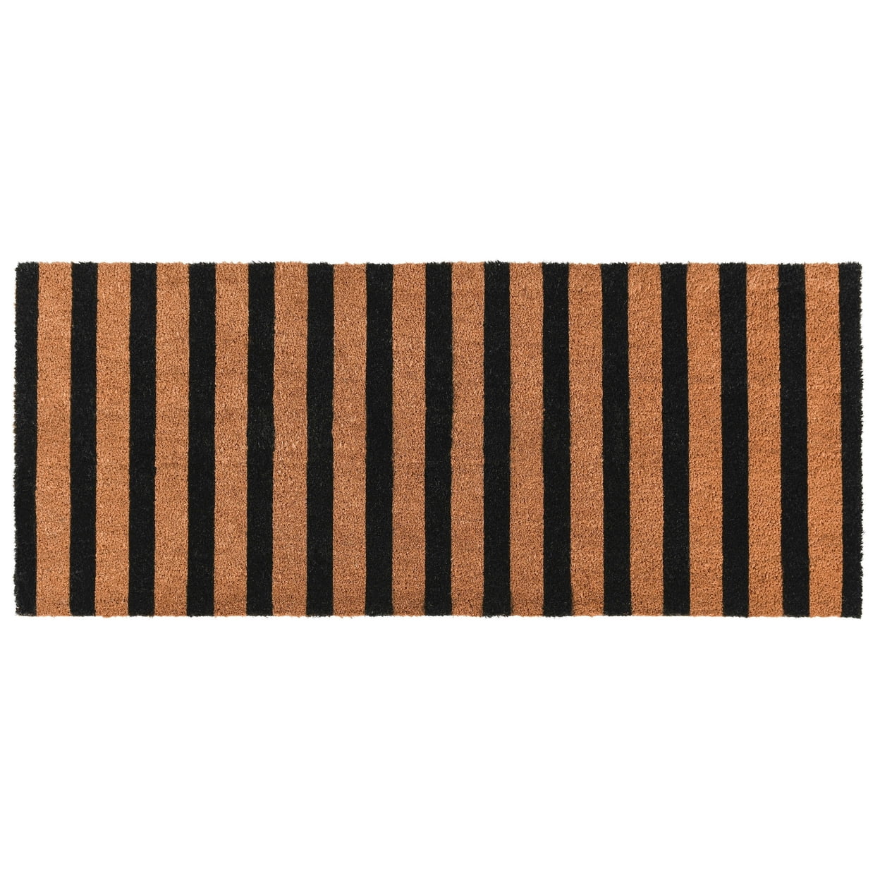 Oy 24 x 57 Coir Doormat with Brown and Black Striped Pattern PVC ...