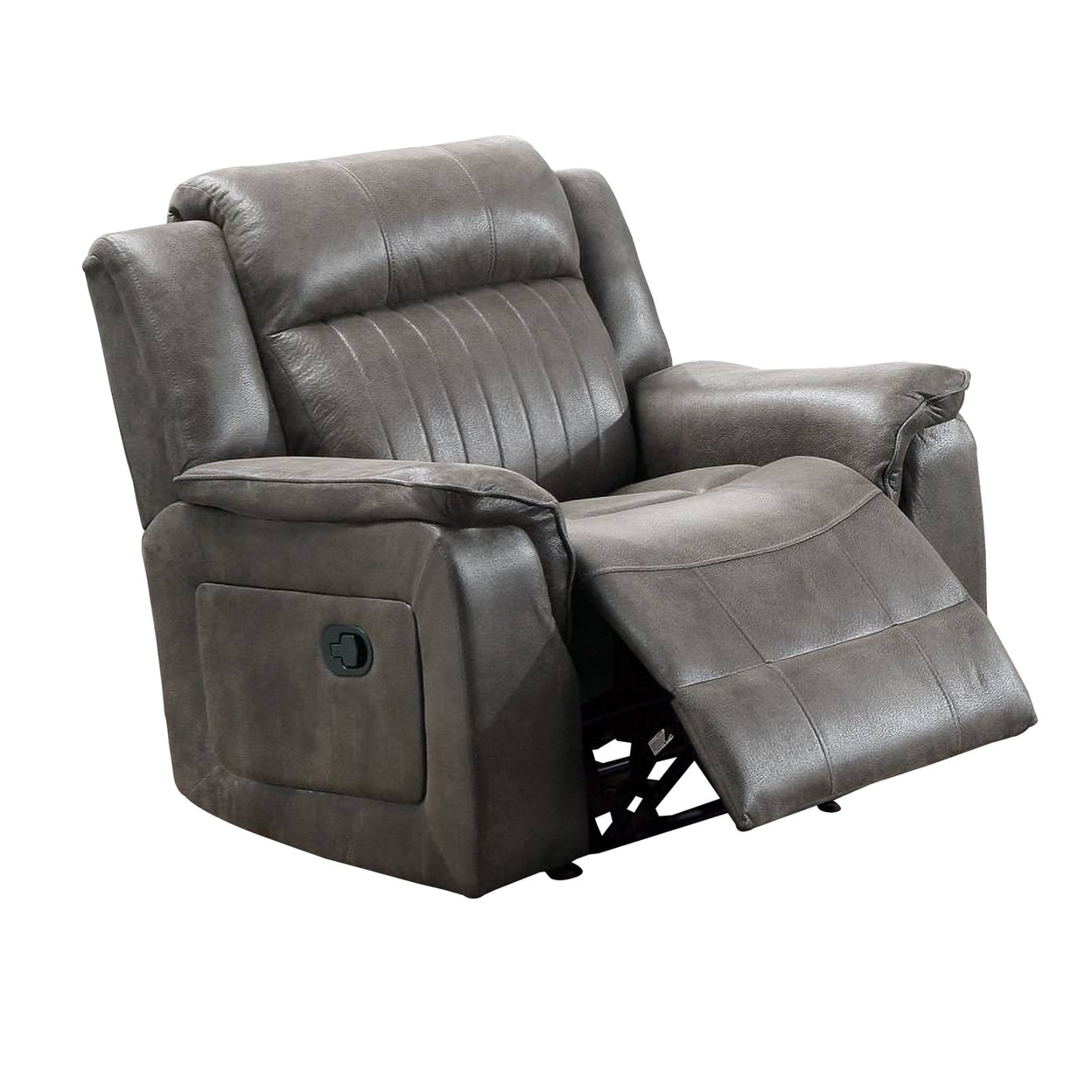 Oya 40 Inch Power Recliner Chair with Pull Tab Slate Blue Faux Leather ...