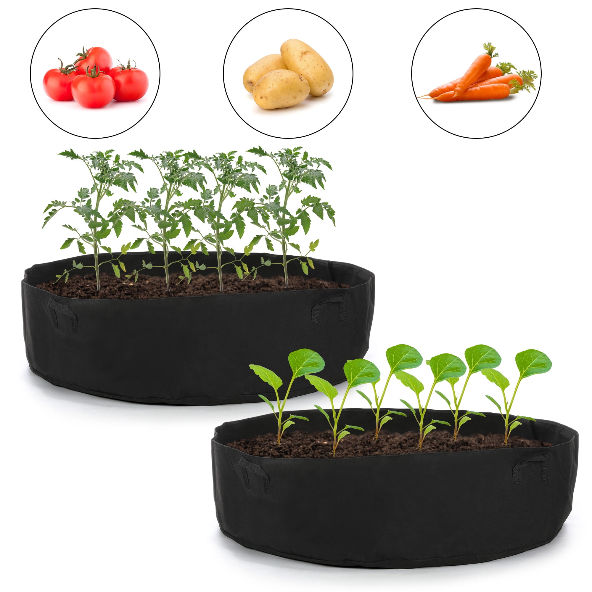 Oyajia 100 Gallons Extra Large Fabric Raised Planting Bed, Deep Soil ...