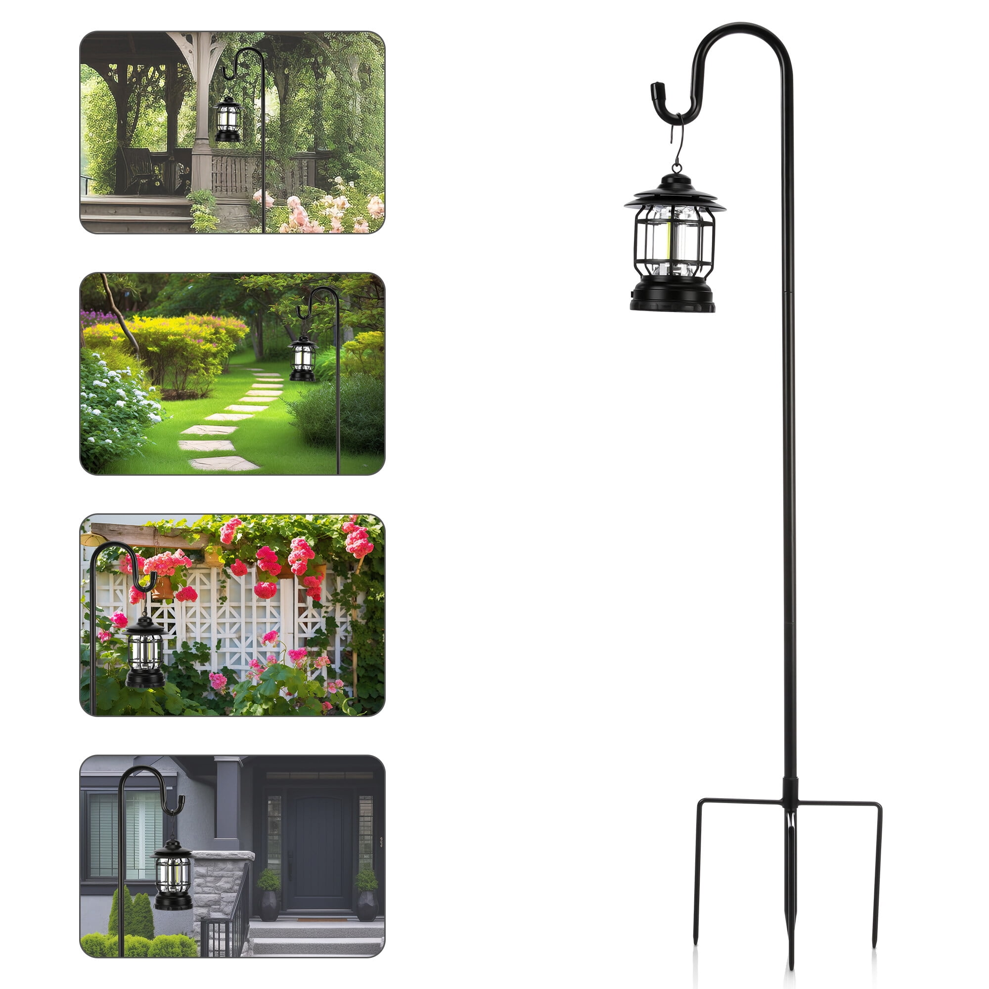 Oyajia 92 inch Adjustable Shepherd Hooks, Heavy Duty Bird Feeder Pole ...