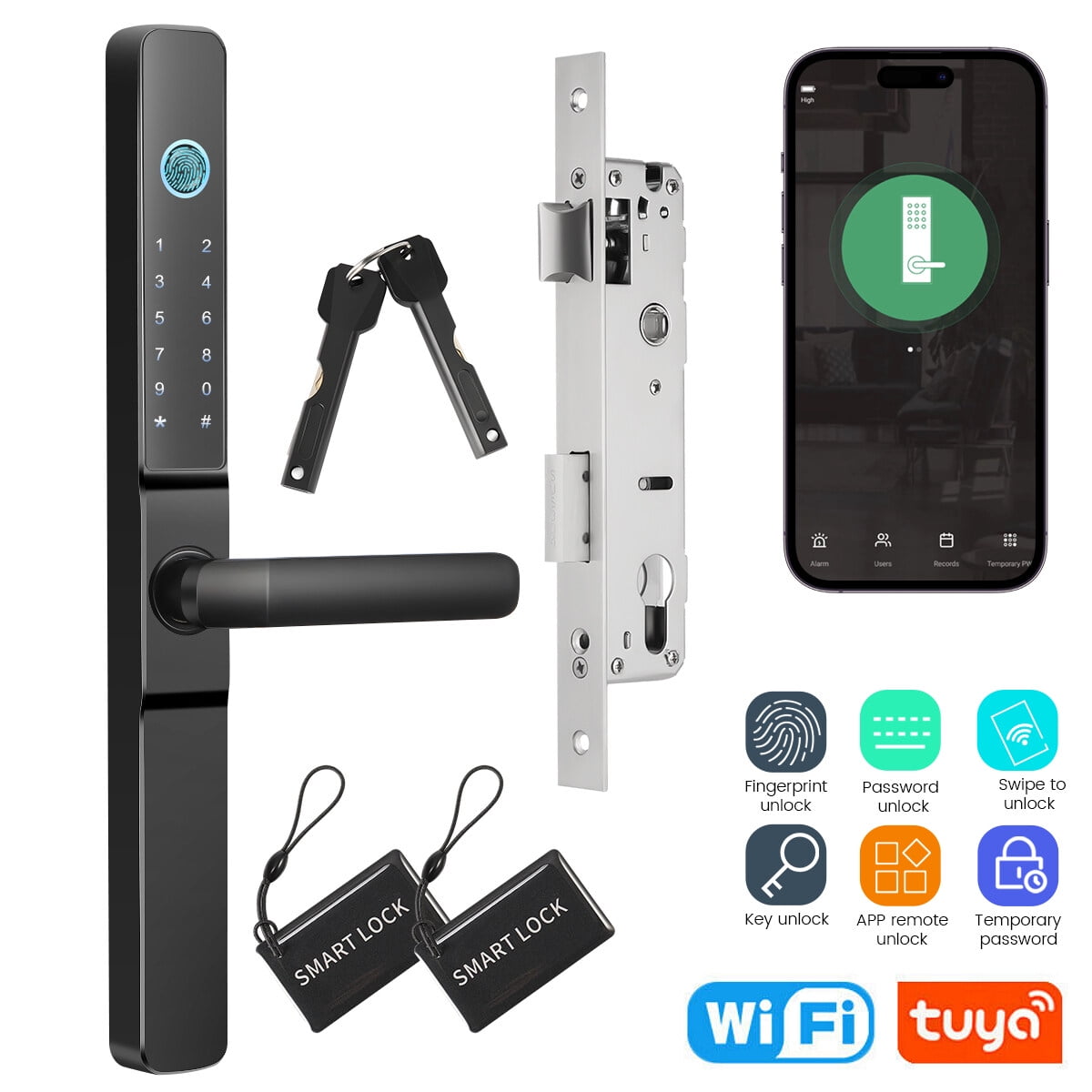 Oyajia Smart Lock, WiFi Keyless Entry Door Lock with Touchscreen Keypad ...