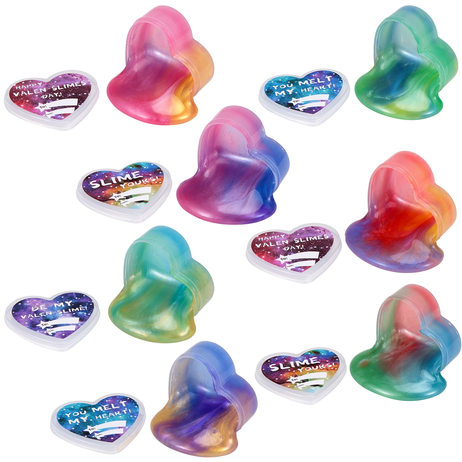 Oyang 28 Pcs Galaxy Slime Valentines for Kids, Valentines Day Gifts ...