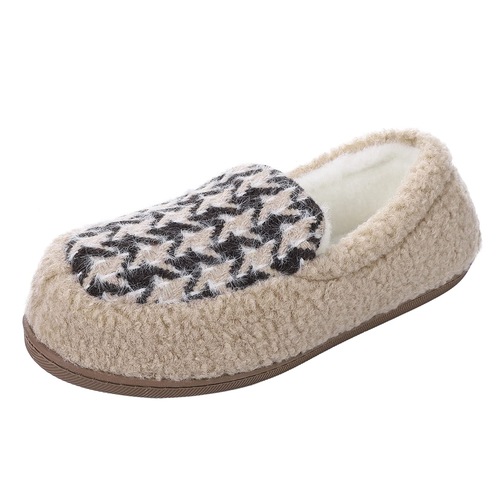 Oyang House Slippers for Womens, Fuzzy Warm Plush Shearling Non Slip ...