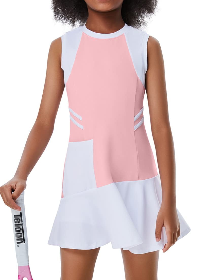 Oyang Kids Girls Outdoor Sports Sleeveless Dress with Pockets Tennis ...