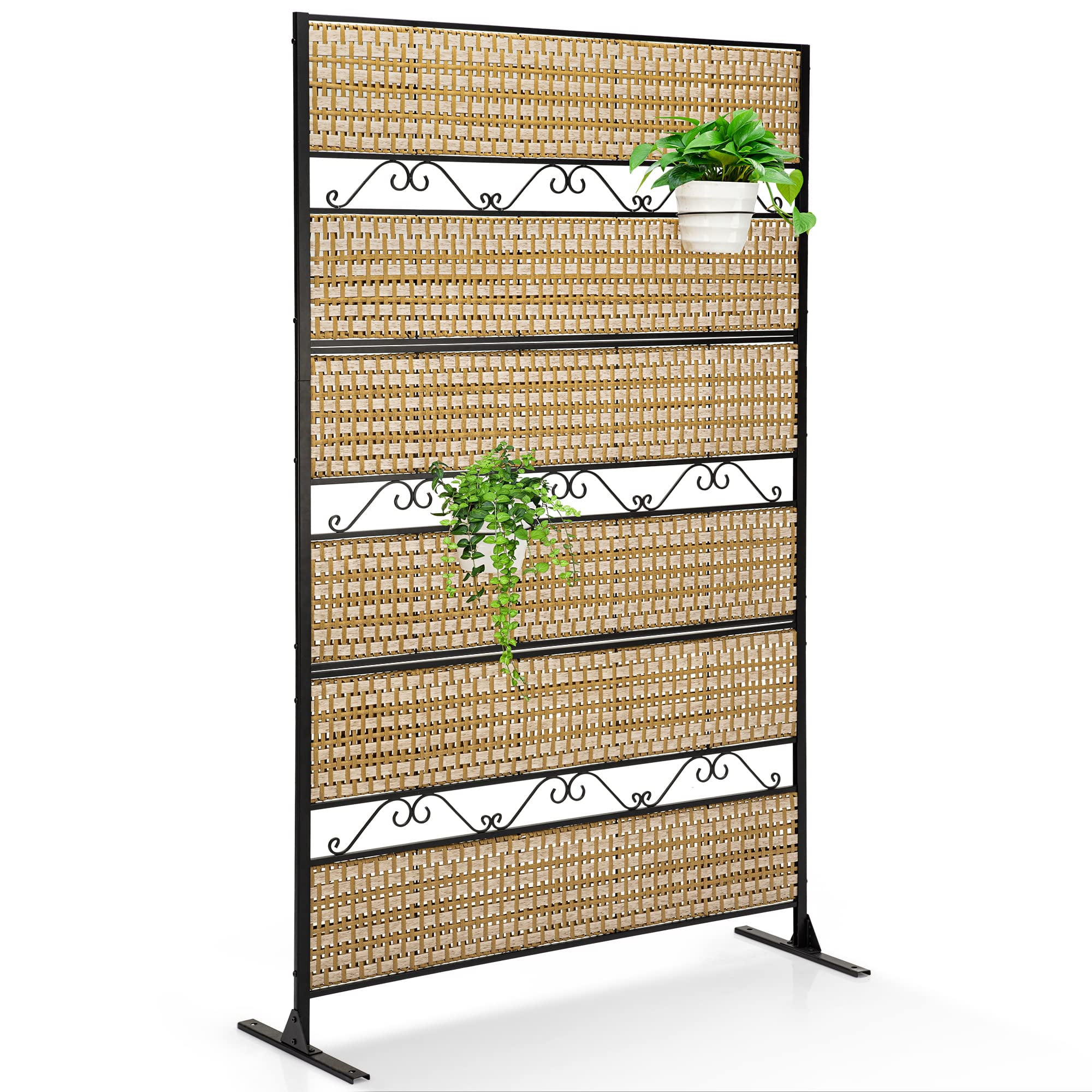 Oyang Rattan Outdoor Privacy Screen, Outdoor Divider Decorative Privacy ...