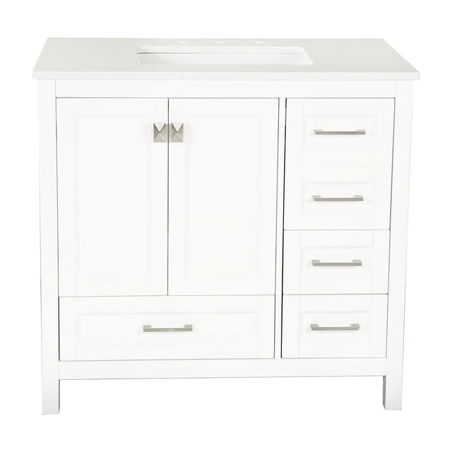 Oyang Single Bathroom Vanities with Marble Countertop, Vanity with Sink ...