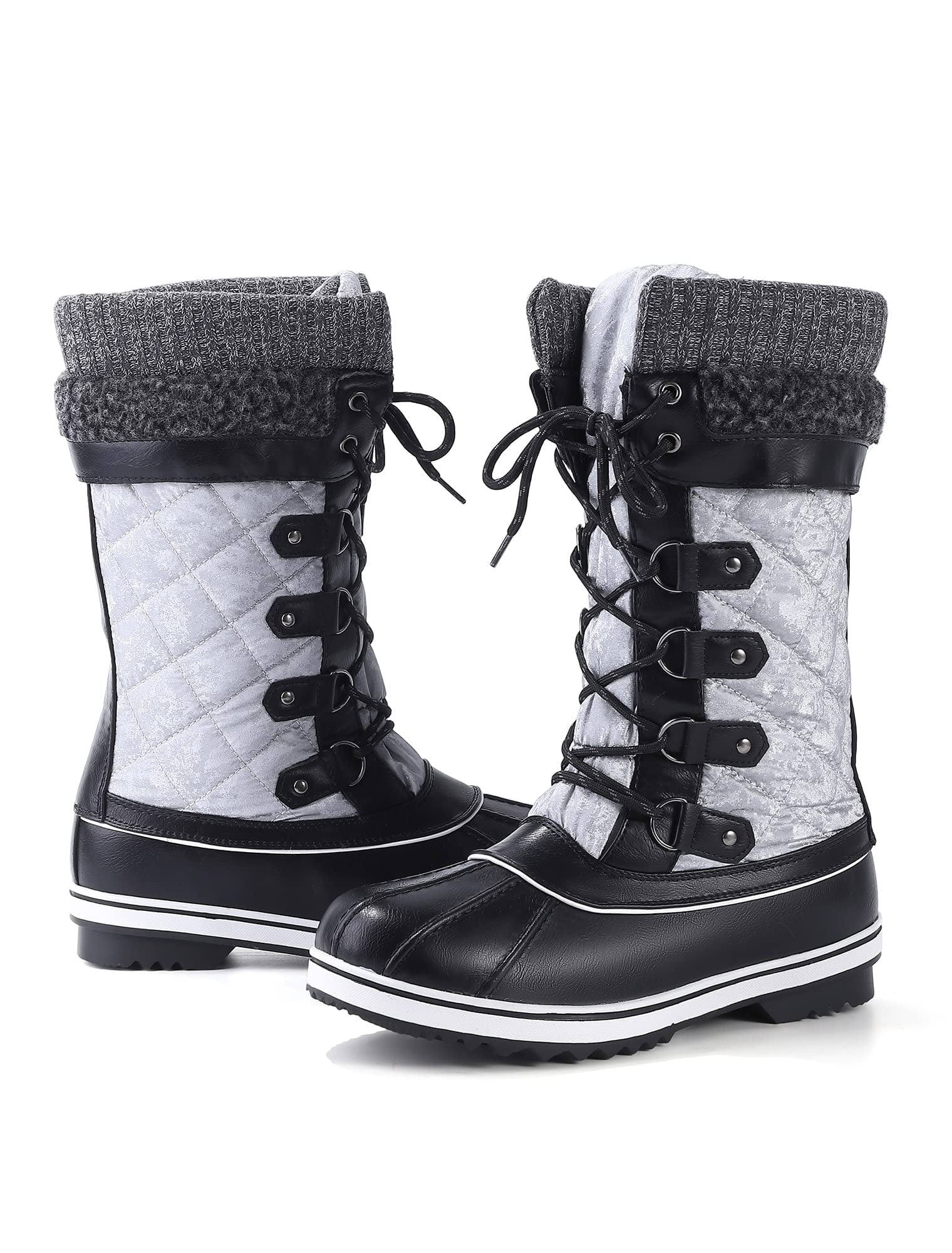 Oyang Women's Waterproof Snow Boots, Faux Fur Lined, Mid Calf, Anti ...