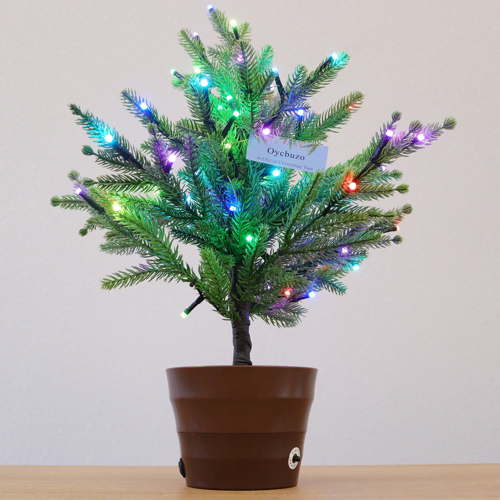 Oycbuzo Color Changing Mini Tree, 20In Lighted Tabletop Xmas Tree with ...