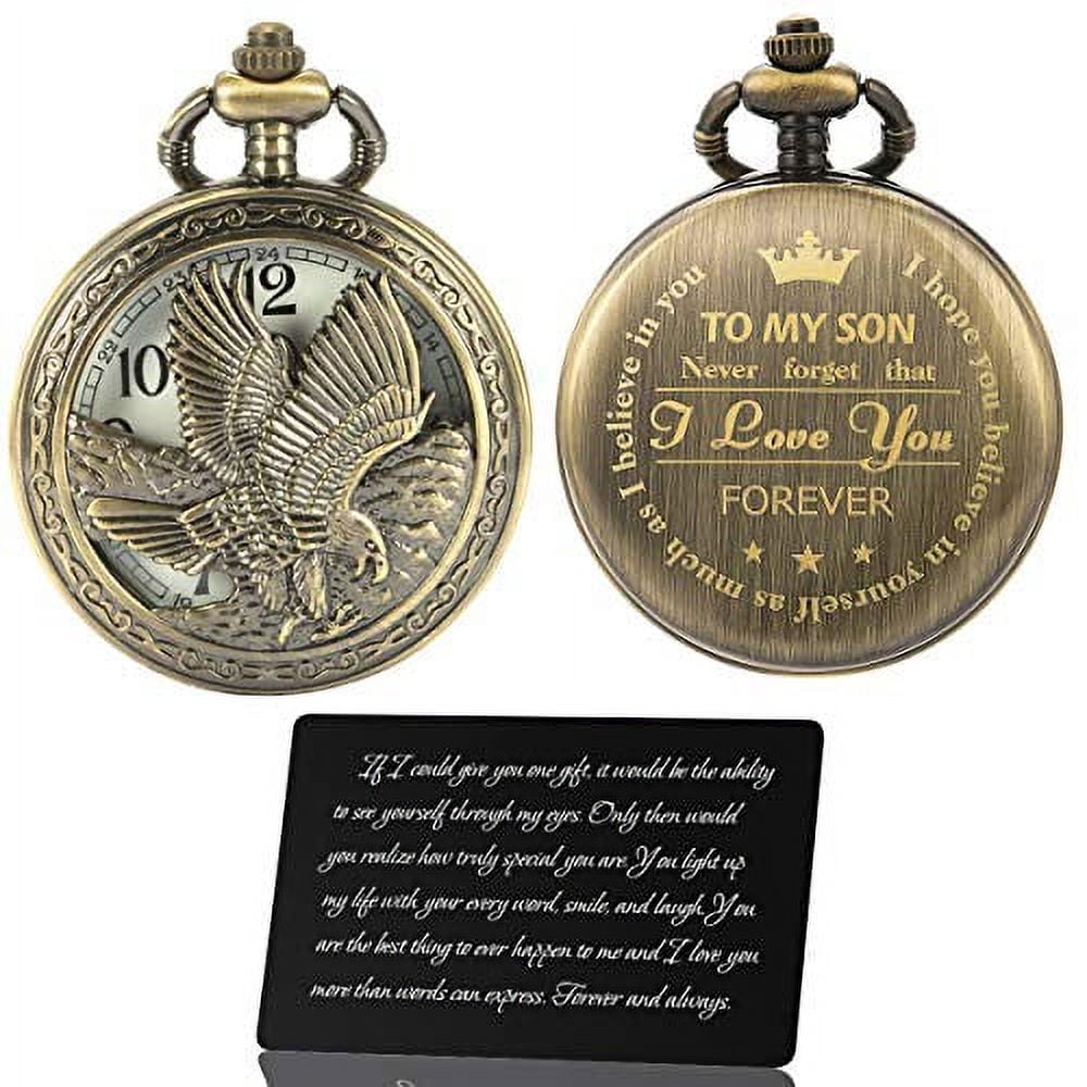 OyeahO Pocket Watch to My Brother, Pocket Watches with Chain, Men ...