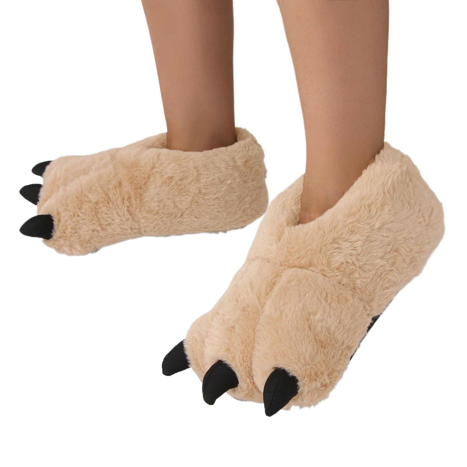 Oyedens Animal Fuzzy Slippers Bear Paw Claw House Shoes Furry Boots ...