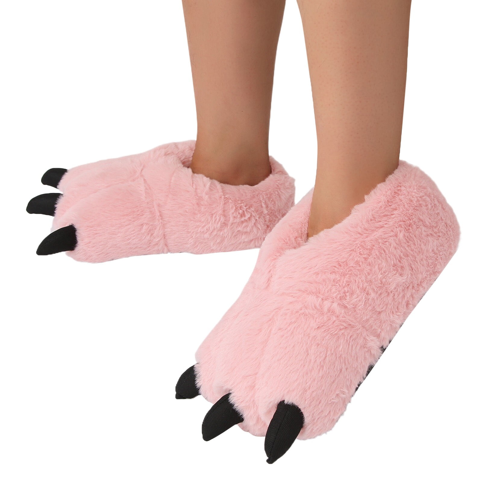 Oyedens Animal Fuzzy Slippers Bear Paw Claw House Shoes Furry Boots ...