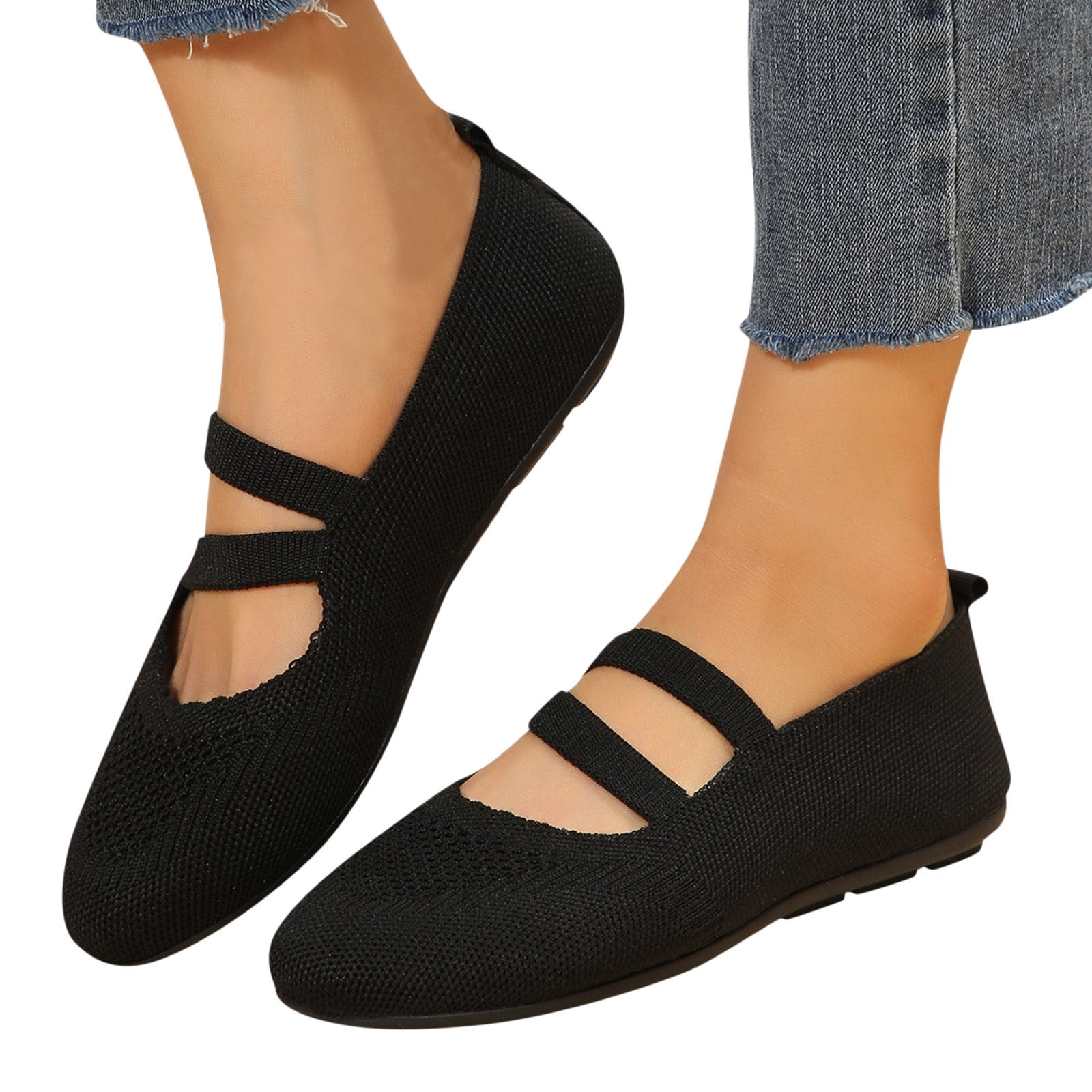 Oyedens Ballet Flats For Women Breathable Mesh Slip On Flats Mary Jane ...