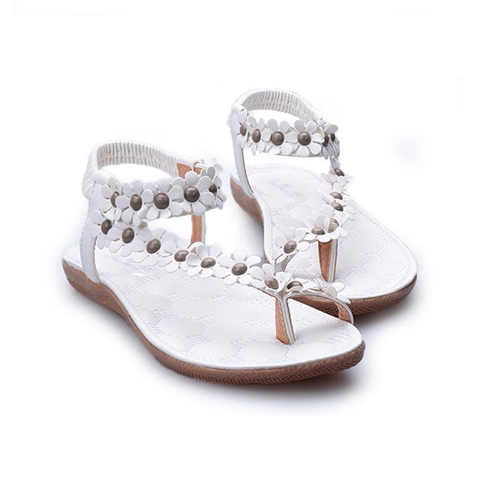 Oyedens Boho Flip Flop Sandals For Women Girls Flower Bohemian Beach ...