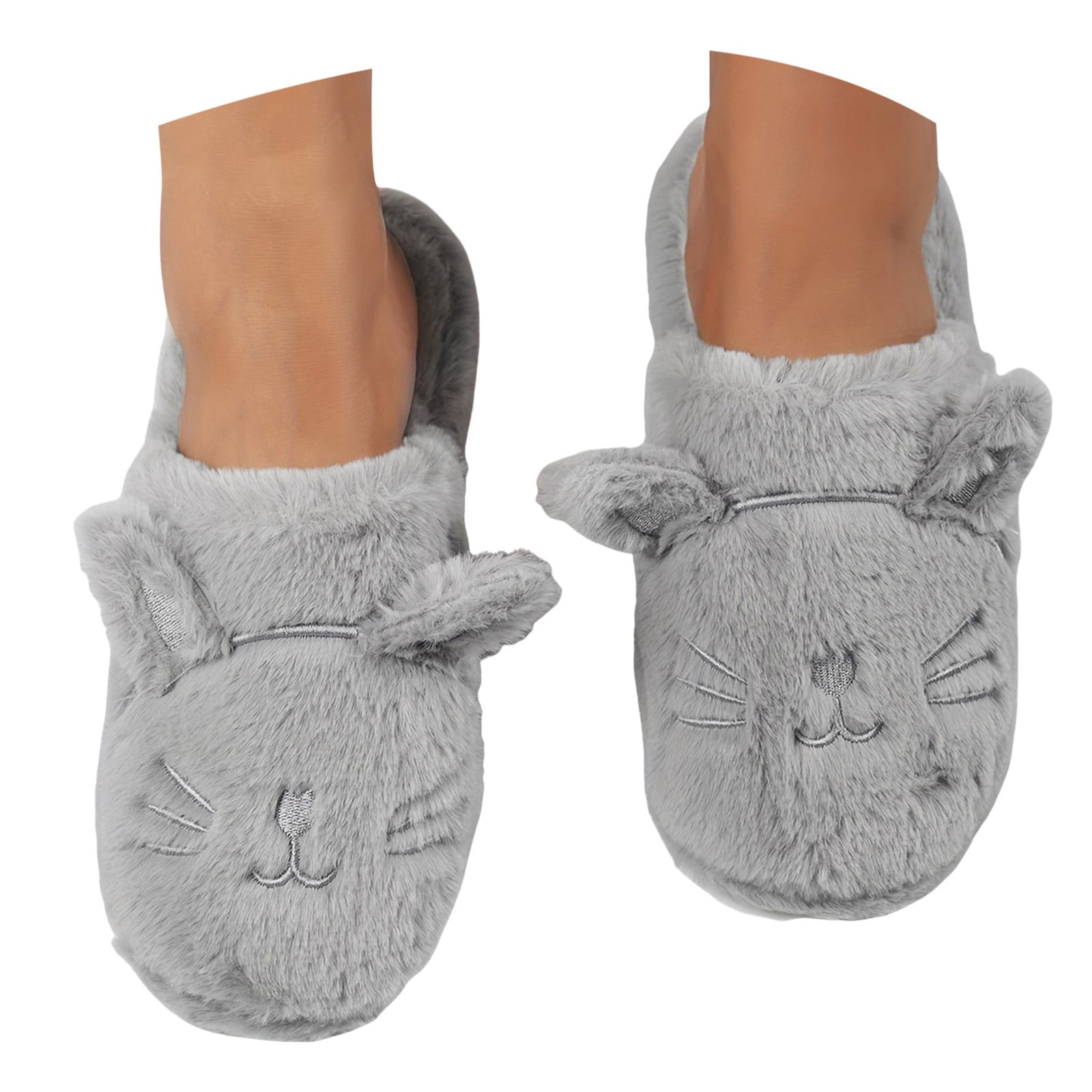 Oyedens Cat Slippers for Women Girls Cute Animal Fuzzy Memory Foam ...