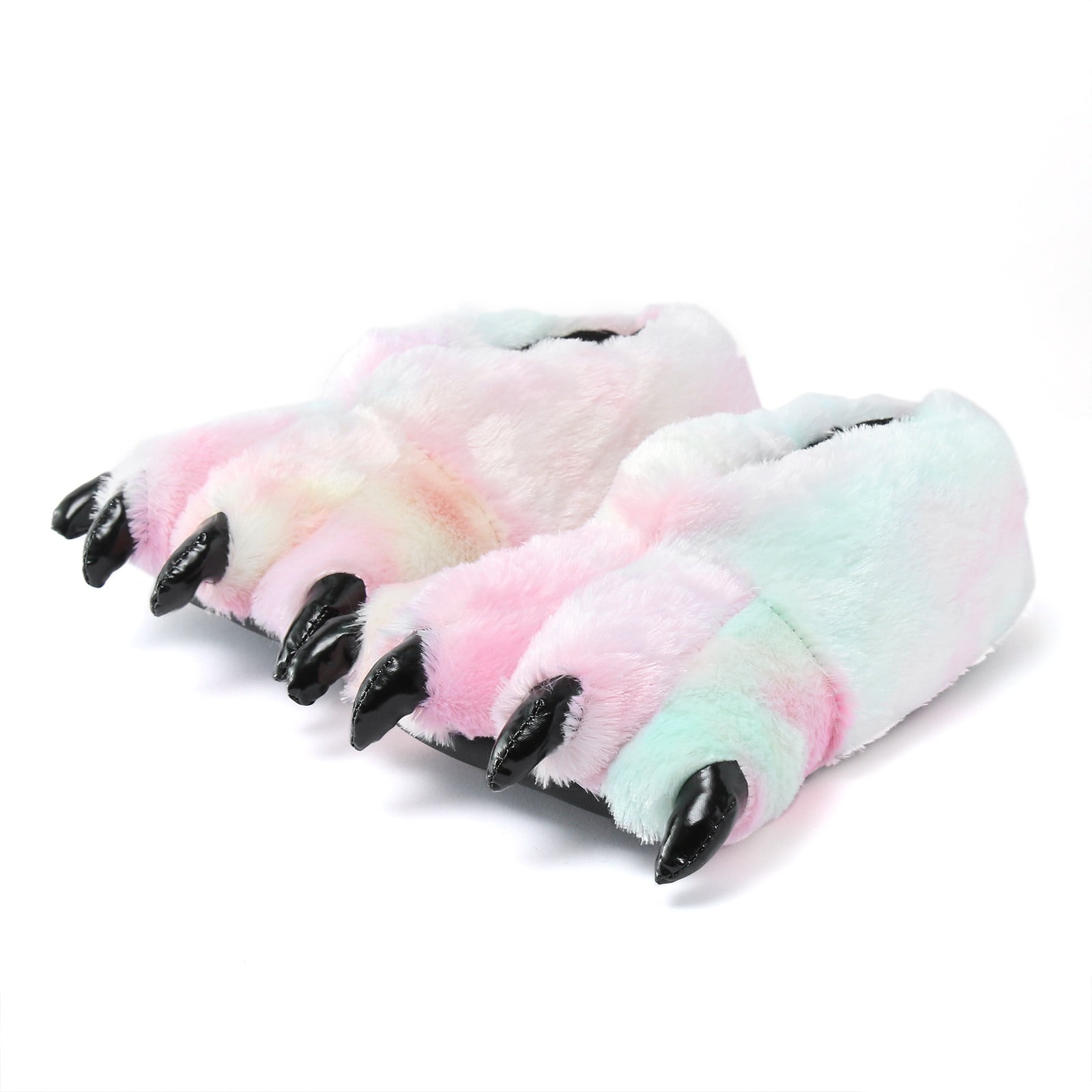 Oyedens Fuzzy Animal Paw Slippers for Women Men Dinosaur Claw House ...
