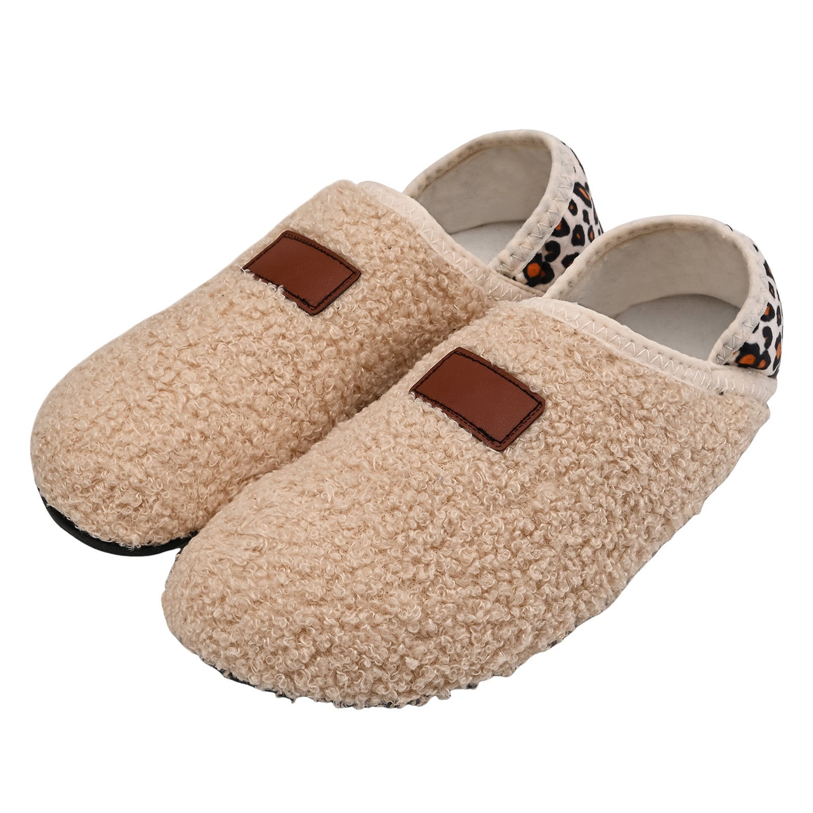 Oyedens Fuzzy House Slippers for Wome Men Indoor Closed Back Barefoot ...