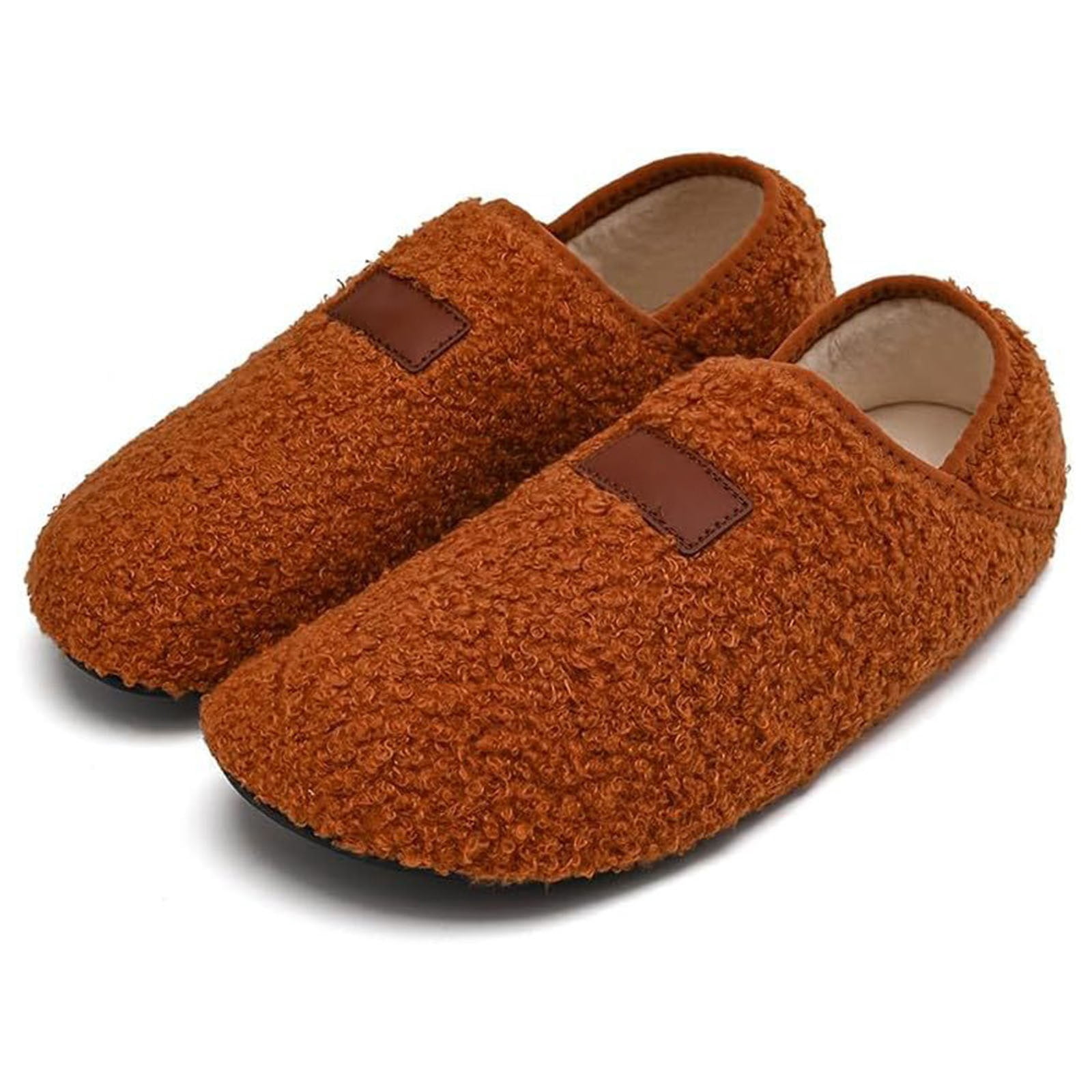 Oyedens Fuzzy House Slippers for Wome Men Indoor Closed Back Barefoot ...
