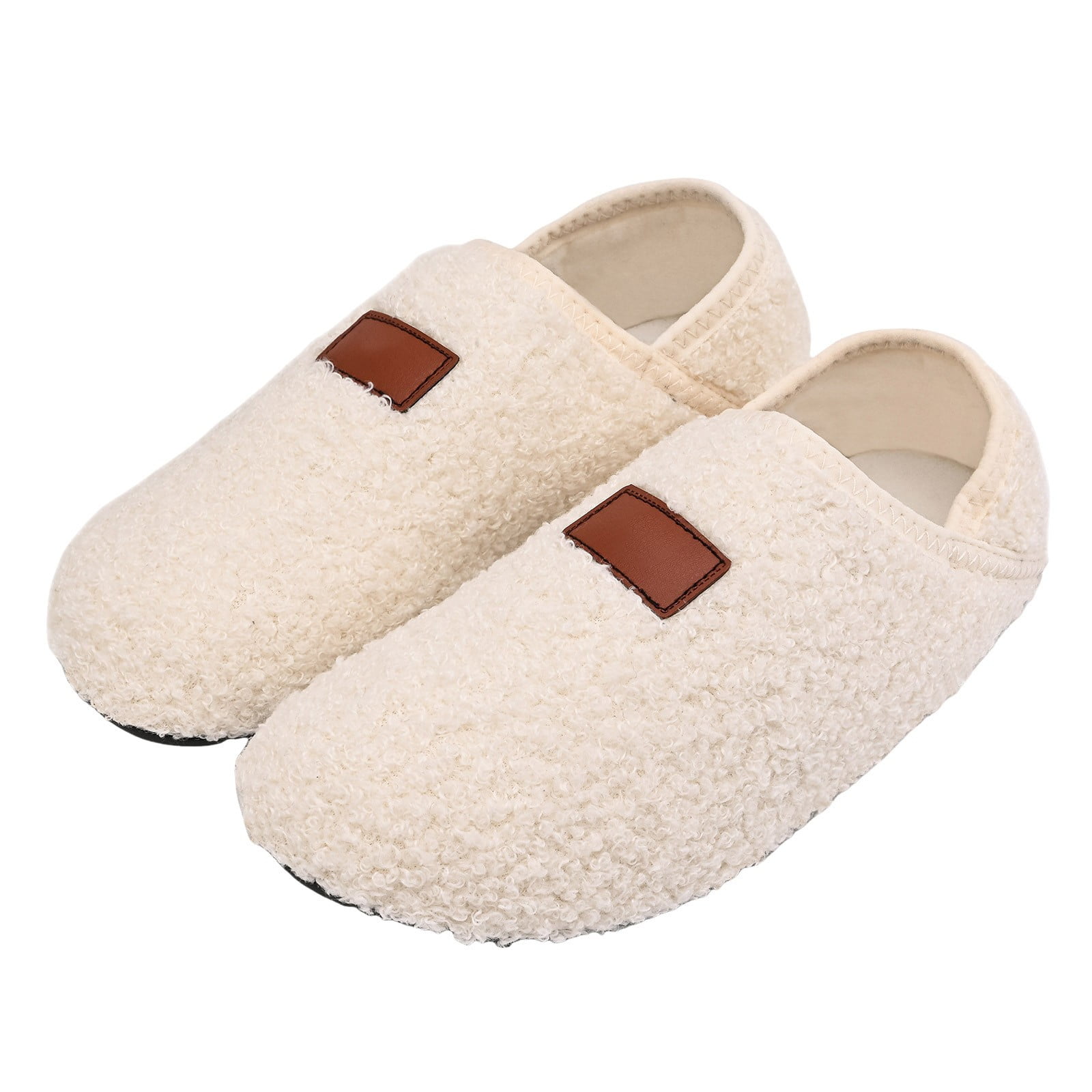 Oyedens Fuzzy House Slippers for Wome Men Indoor Closed Back Barefoot ...